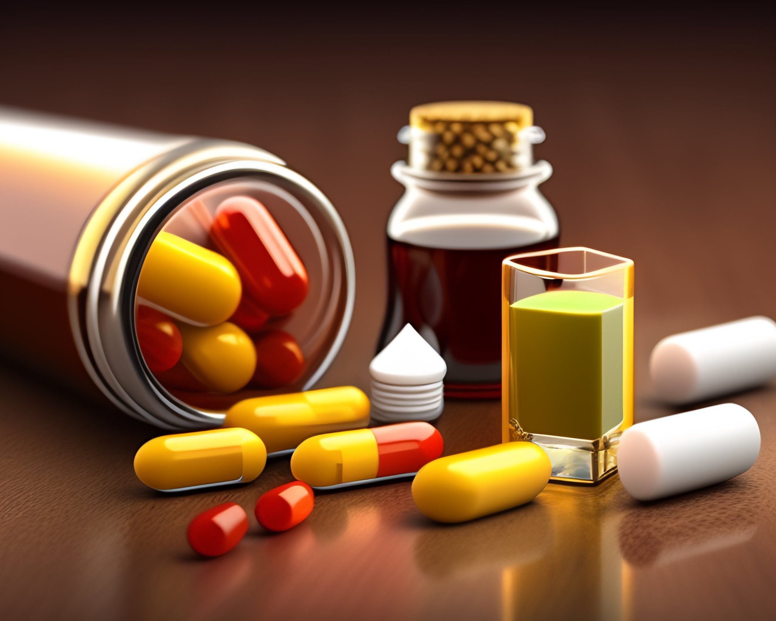 Lexica - Pills, vial on the table, pharmacy