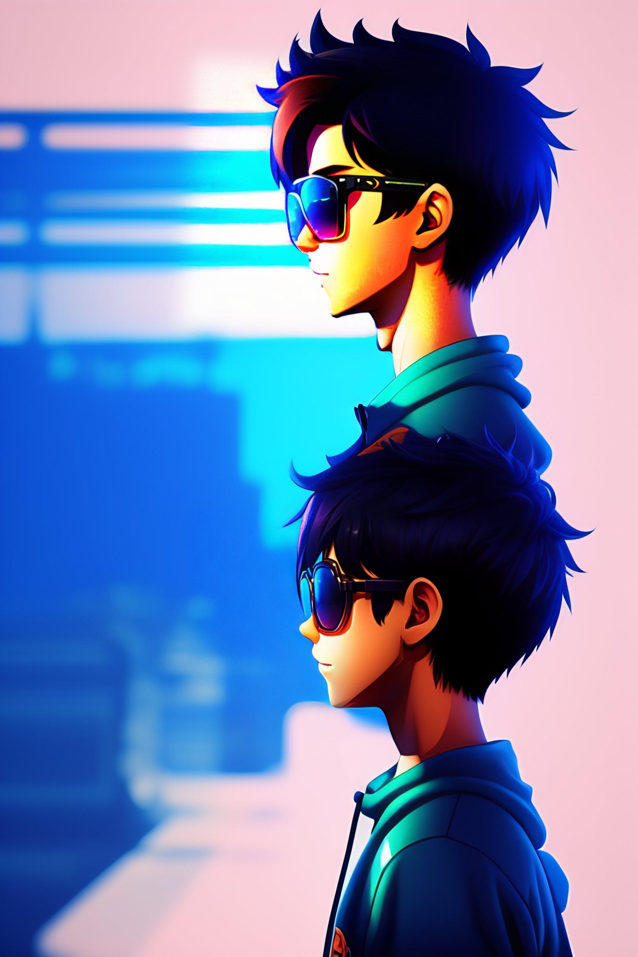 Lexica - Logo style, a silhouette of a gamer boy, cartoon style, blue ...