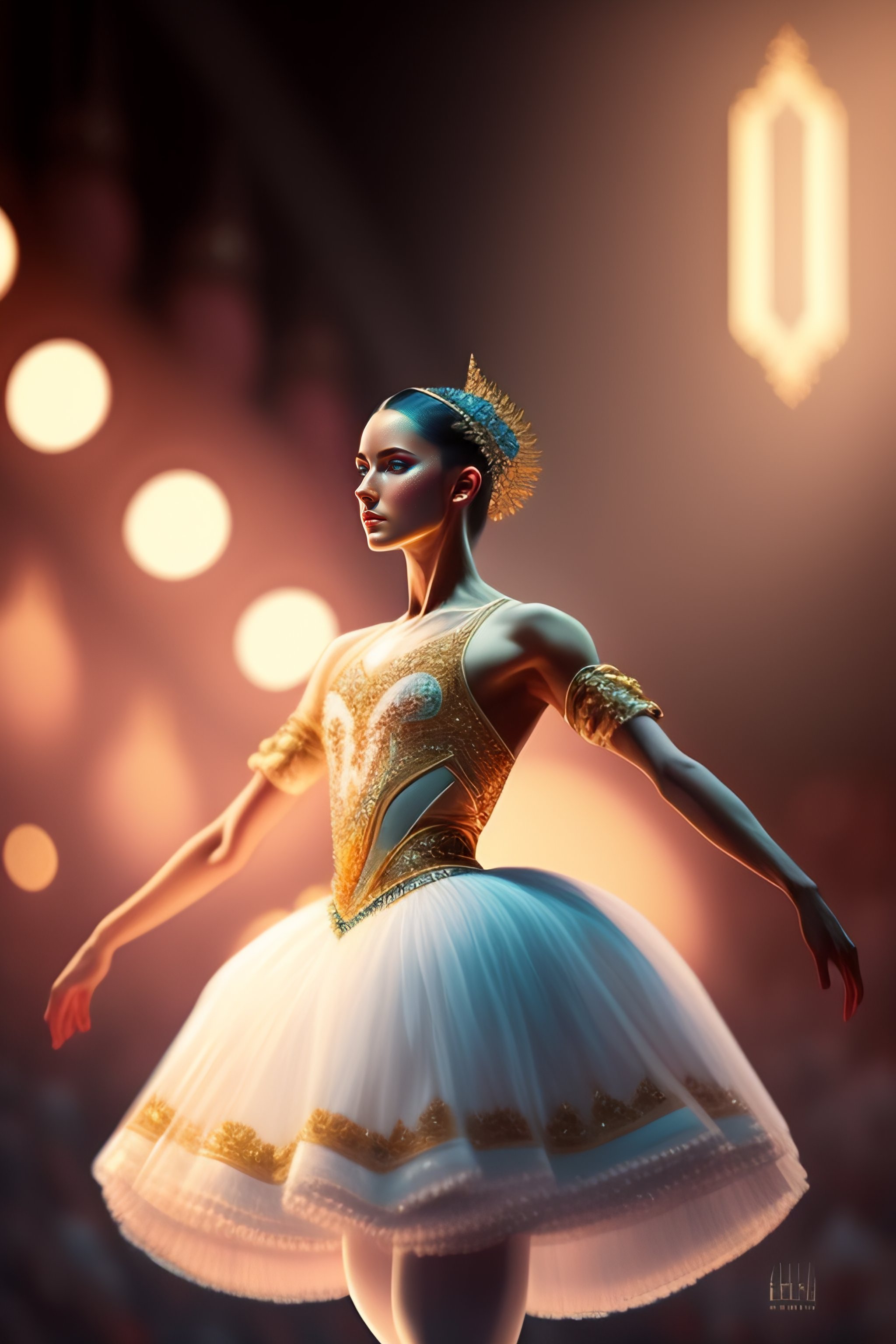 Lexica - Russian ballet dancer woman alone on a big stage, lot of ...