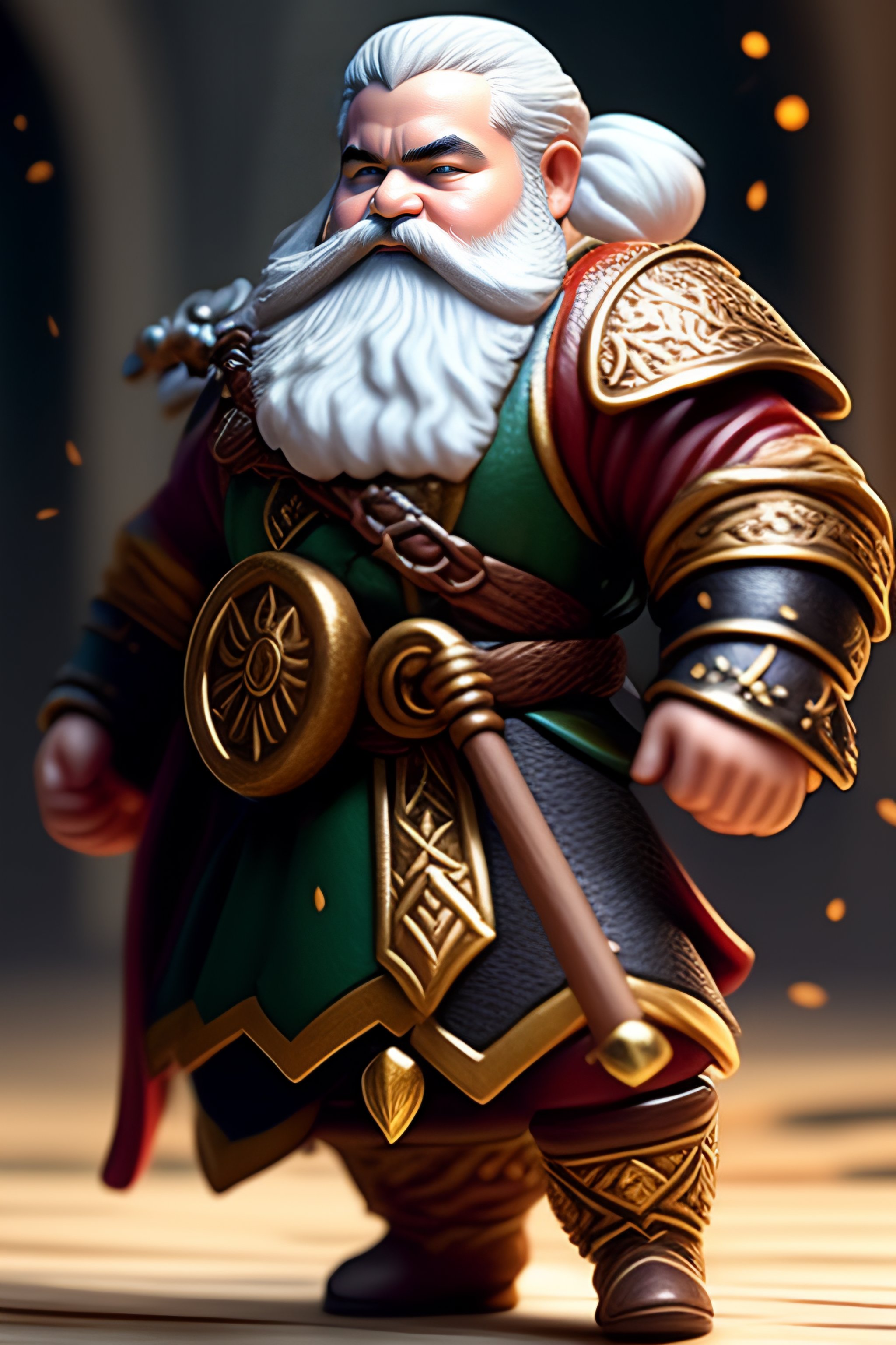 Lexica - Dwarf Wizard, RPG, with flail