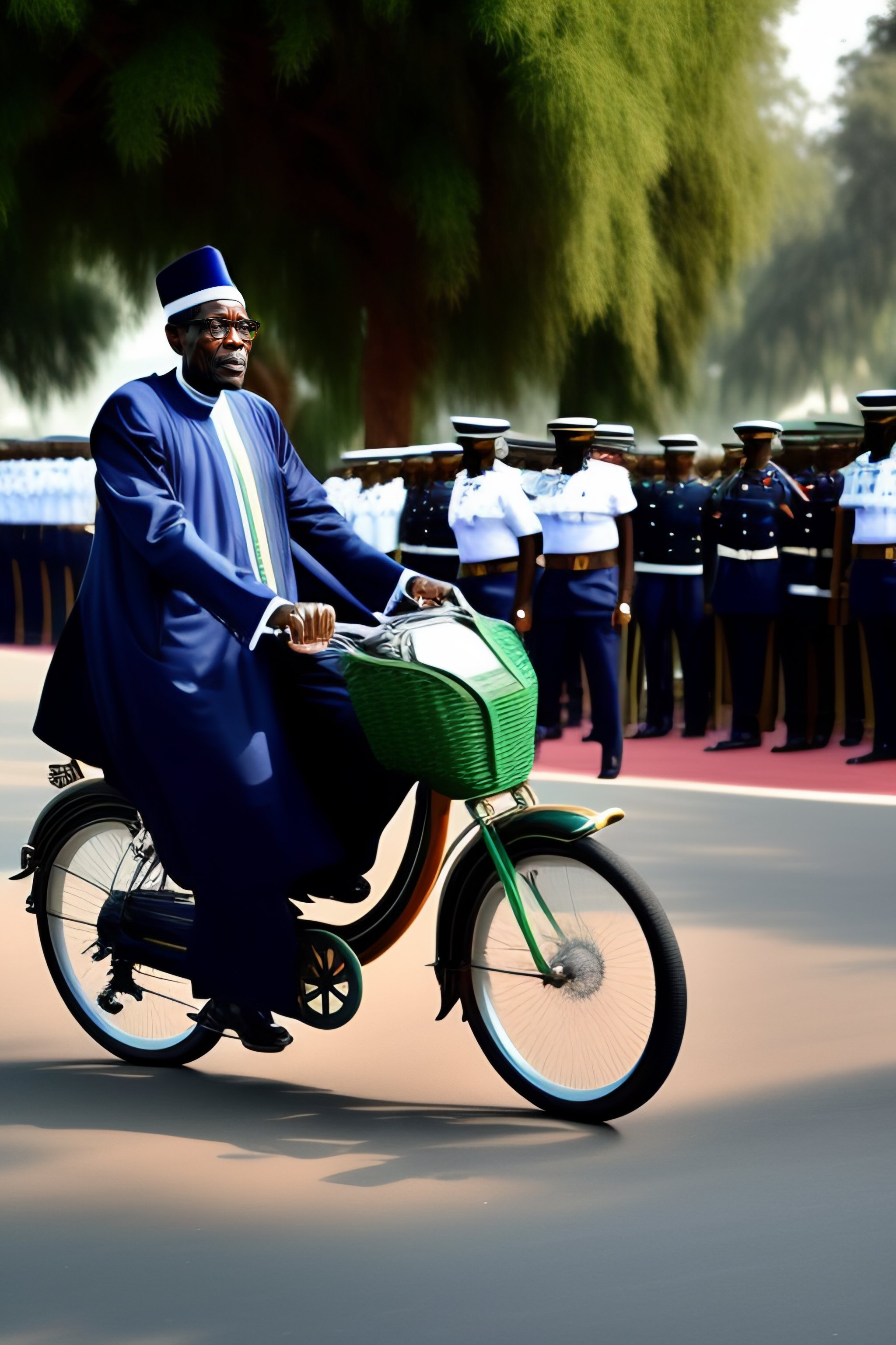 Lexica - President buhari on bicycle