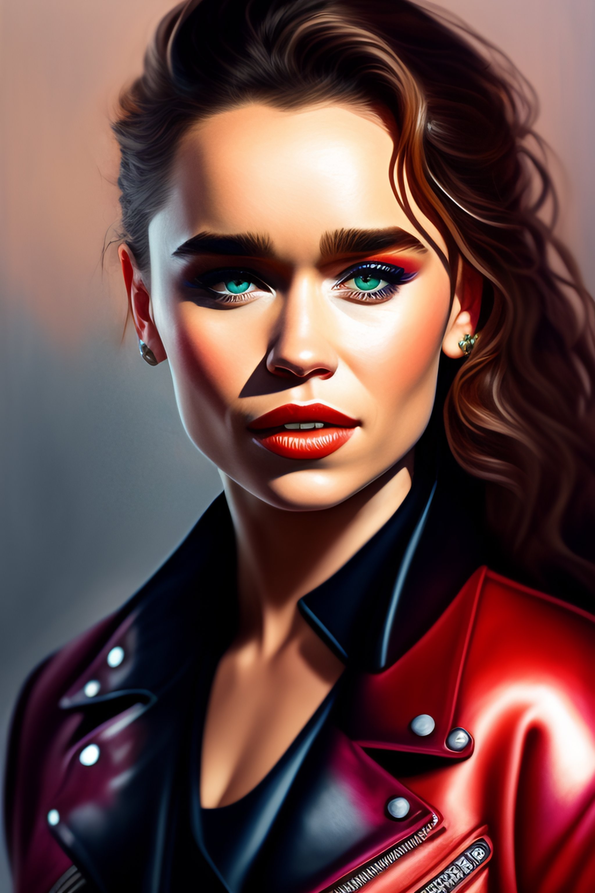 Lexica - Emilia Clarke as a cute punk rock girl, leather jacket ...