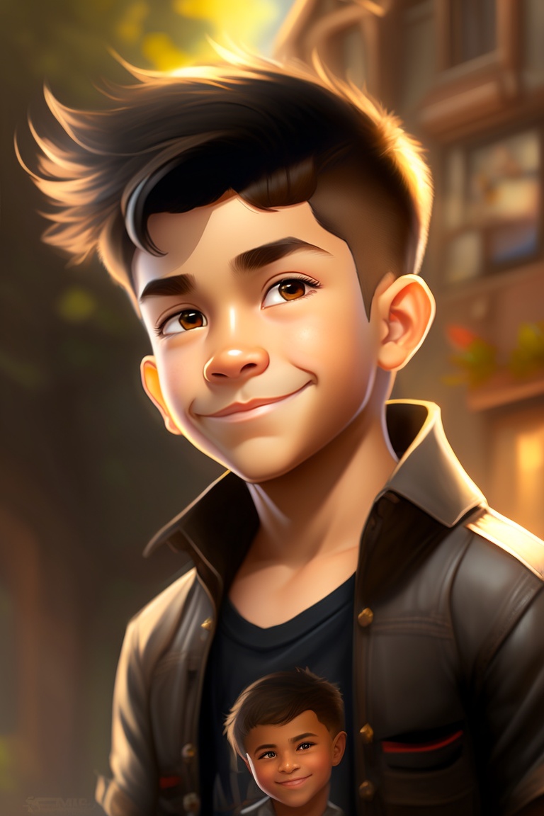 Lexica - A fantasy comic book style portrait painting of a young boy ...