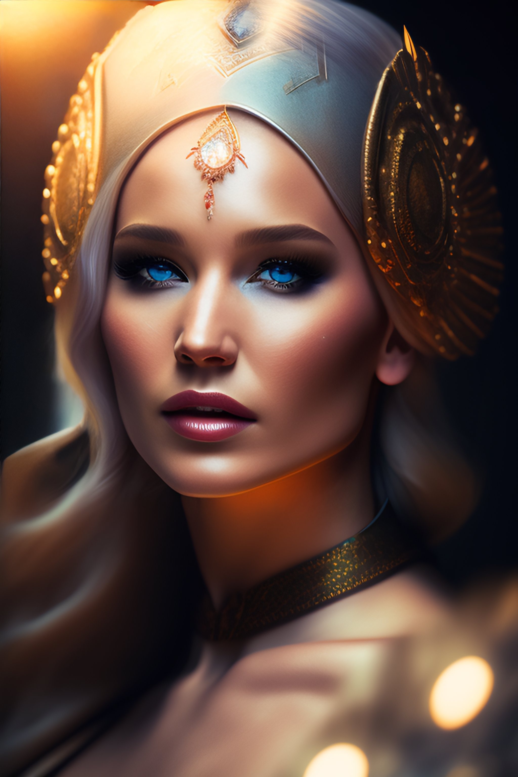 Lexica - Jennifer Lawrence as Fairy in clothing and headdress, Tom ...