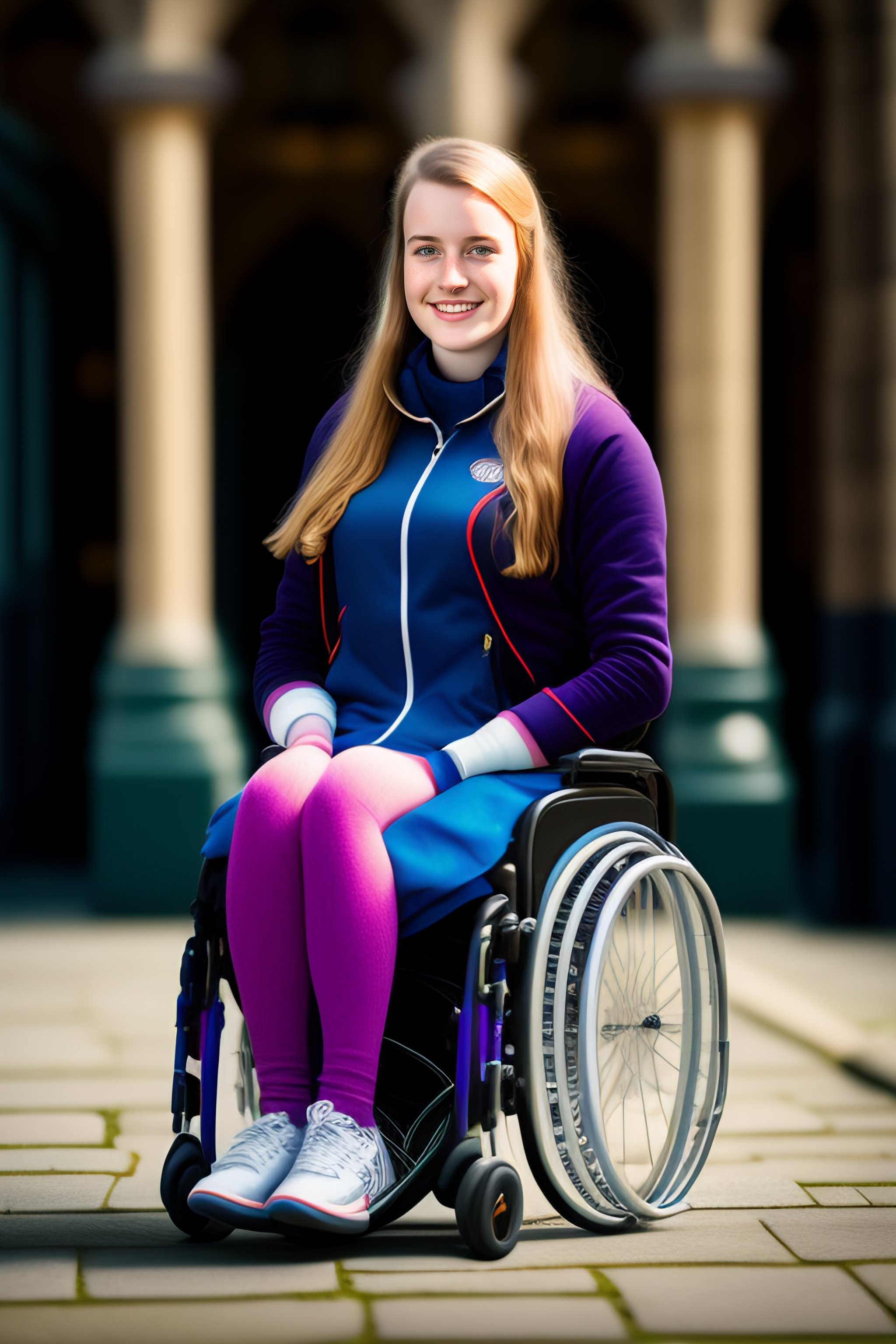 Lexica - Portrait of a disabled student, 21 years old, british, female ...