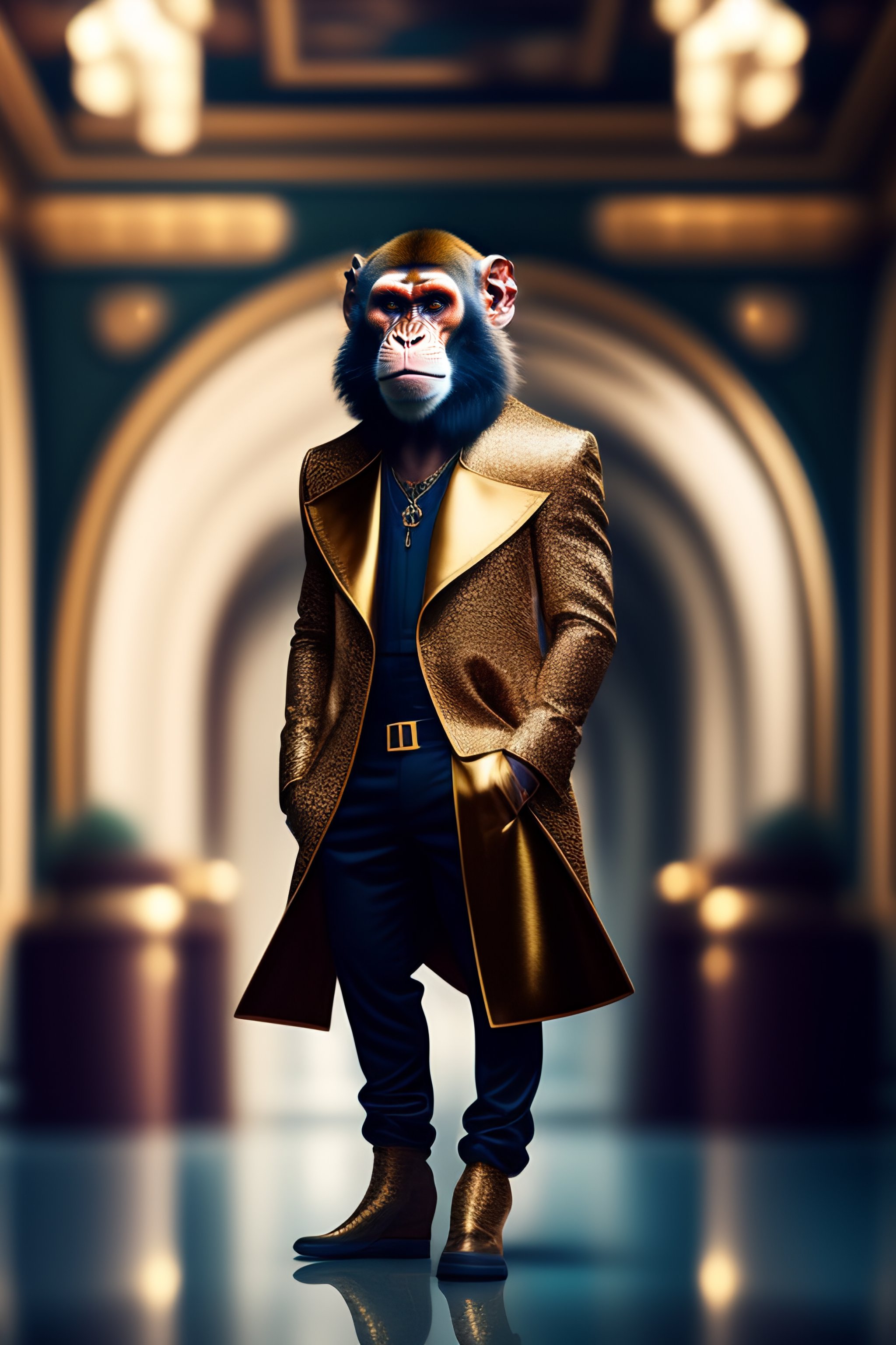 Lexica - Super rich monkey wearing expensive clothes