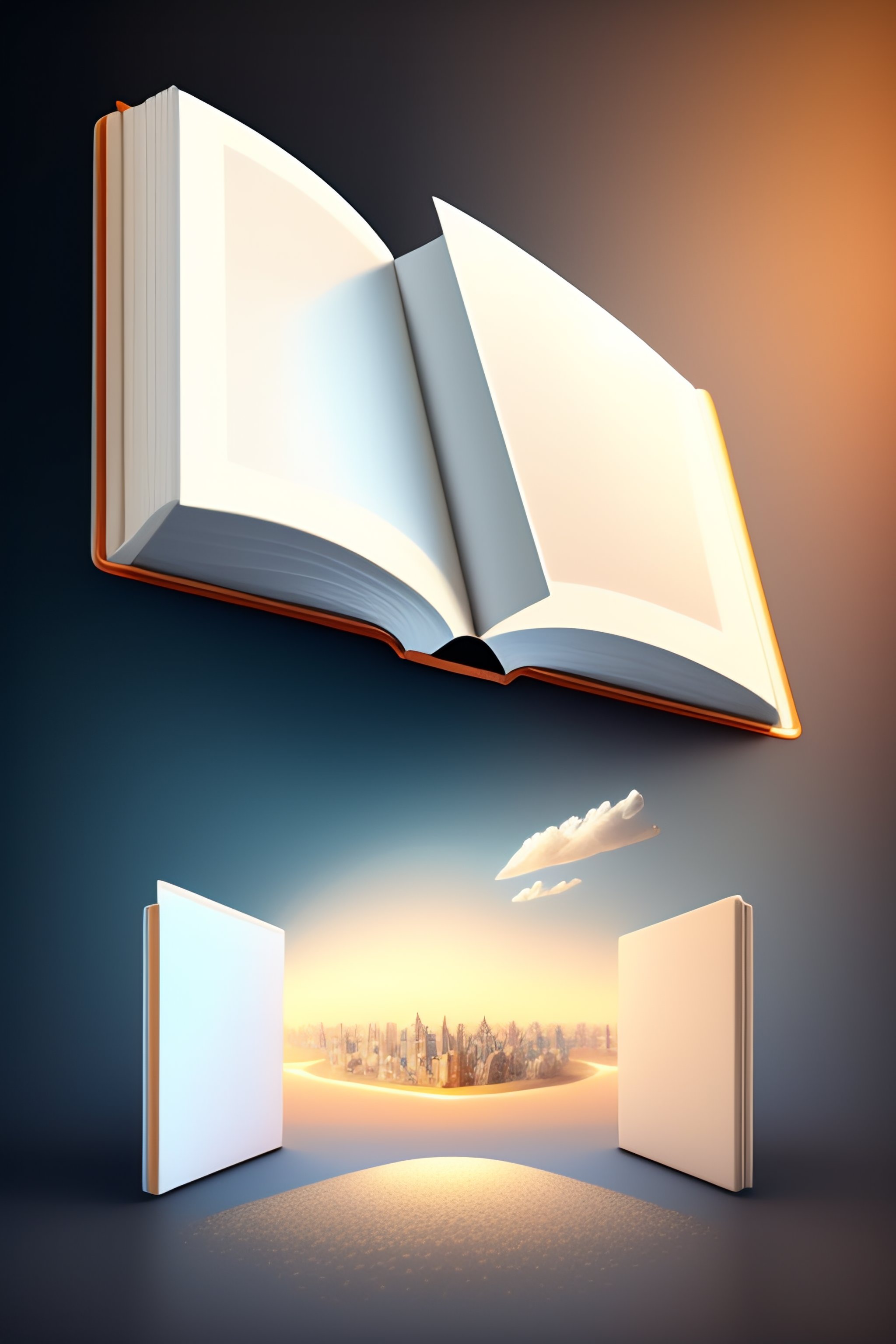 Lexica - An open book with white sheets flying out of it, a storybook ...