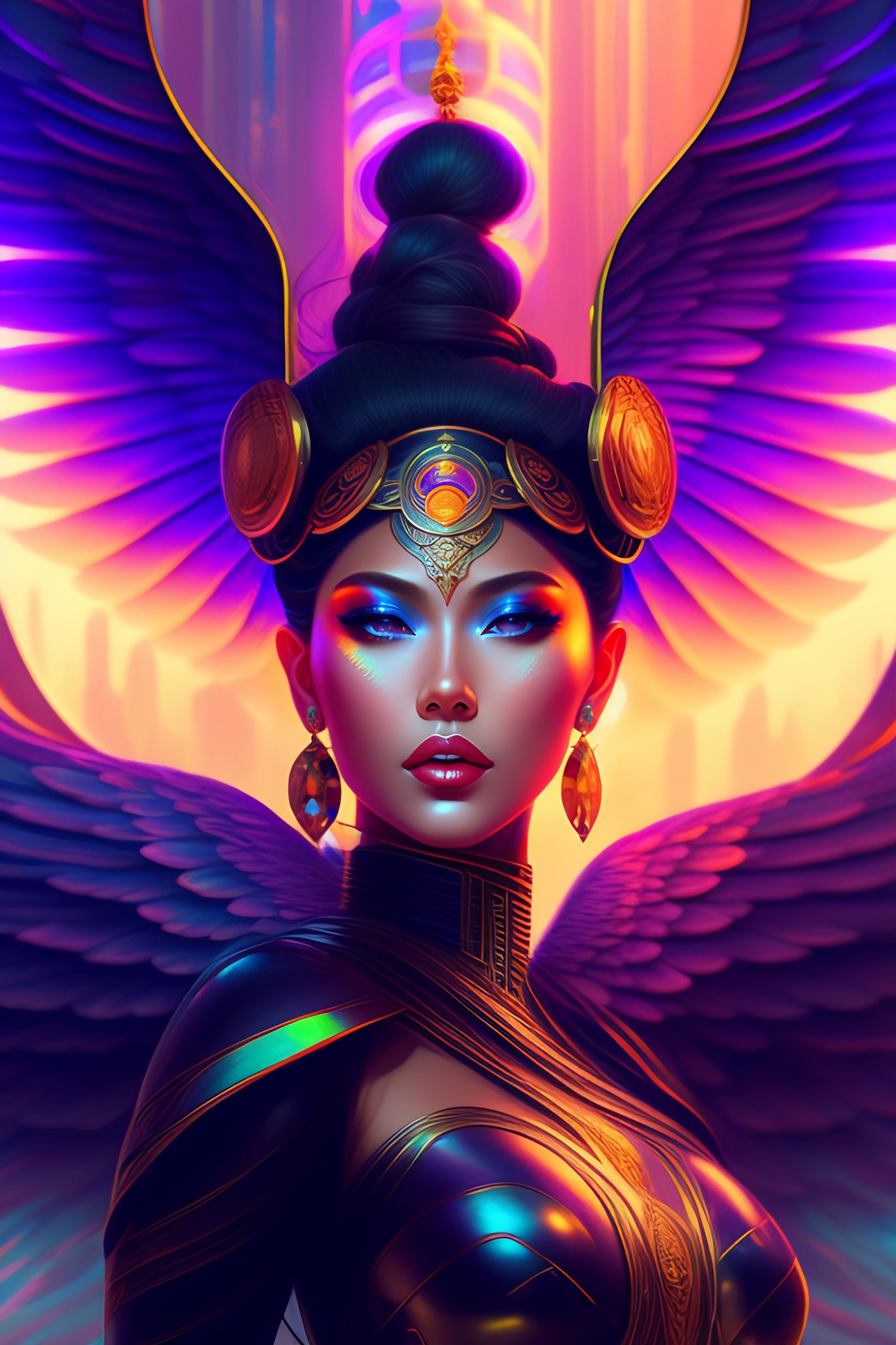 Lexica - A cybernetic temple, vaporwave aesthetic, colorful, psychedelic, digital painting ...