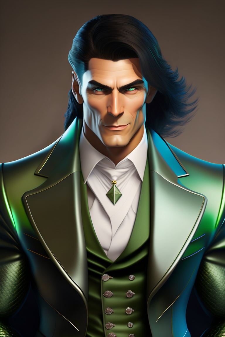 Lexica - Handsome evil looking muscular noble wizard man in a suit who ...