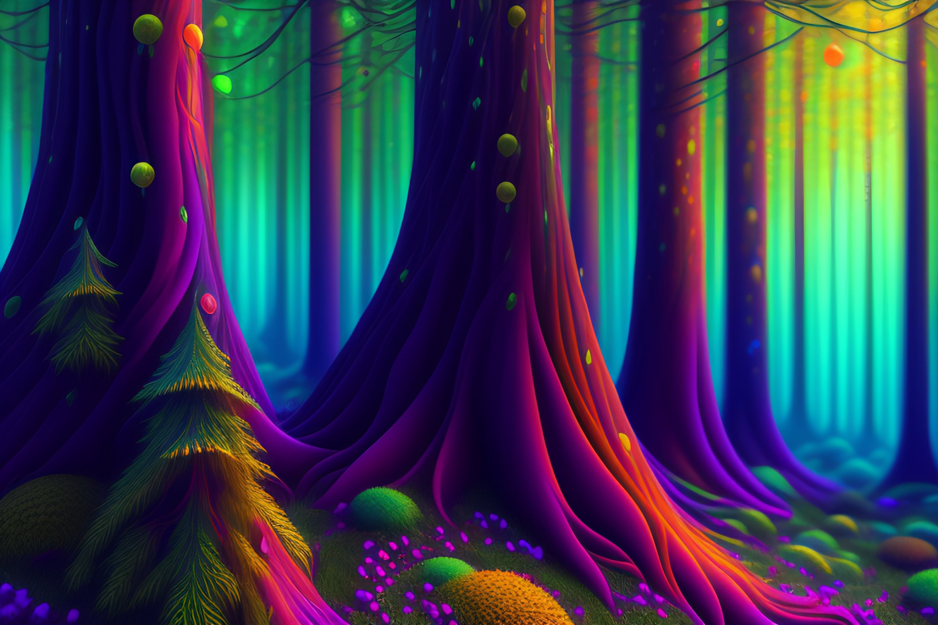 Psychedelic Trippy Forest