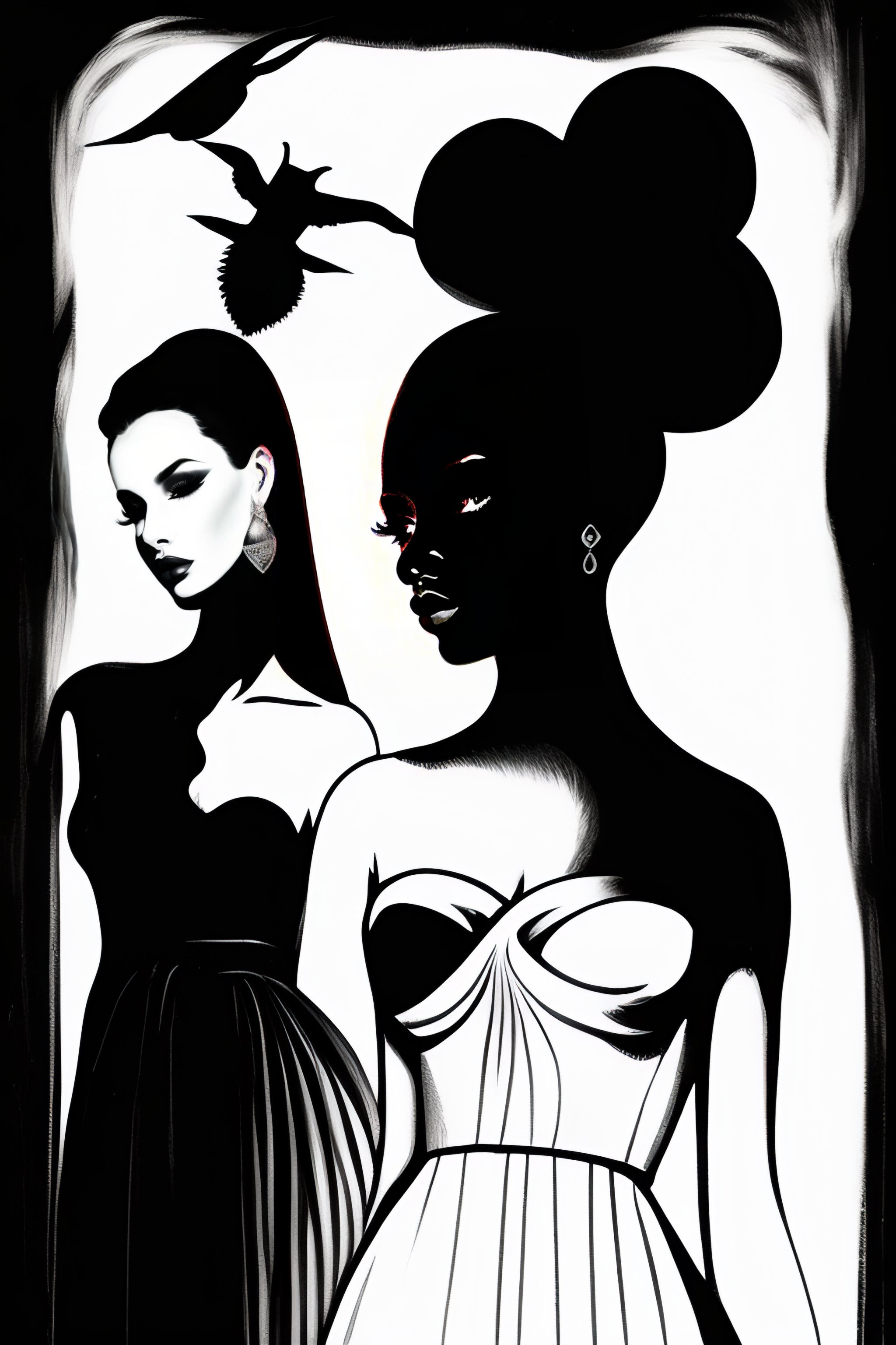 Lexica - Creature feminine mystique, tres belle, silhouette, magicienne ...