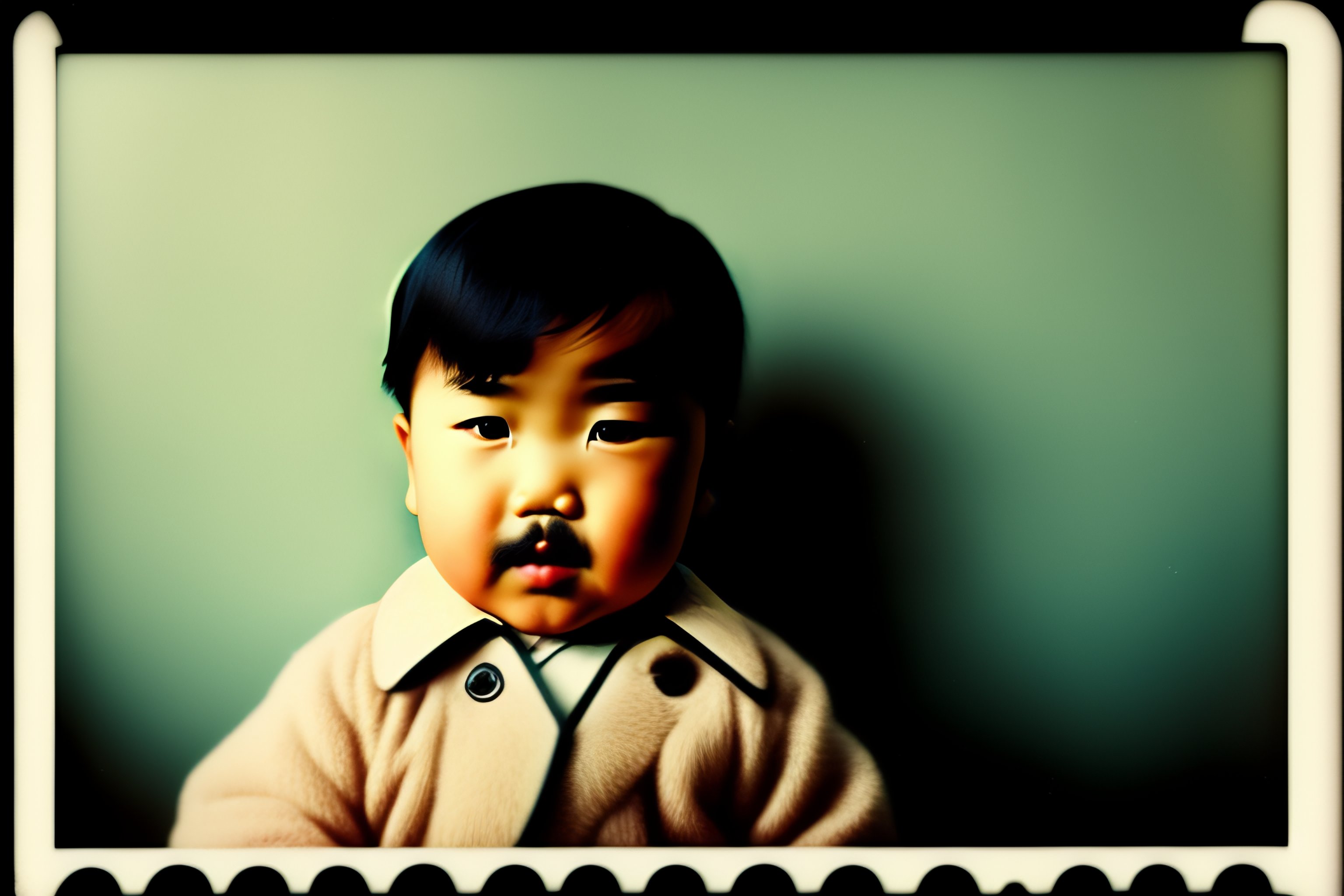 Lexica - A polaroid photo of Asian Adolf Hitler as a little baby with ...