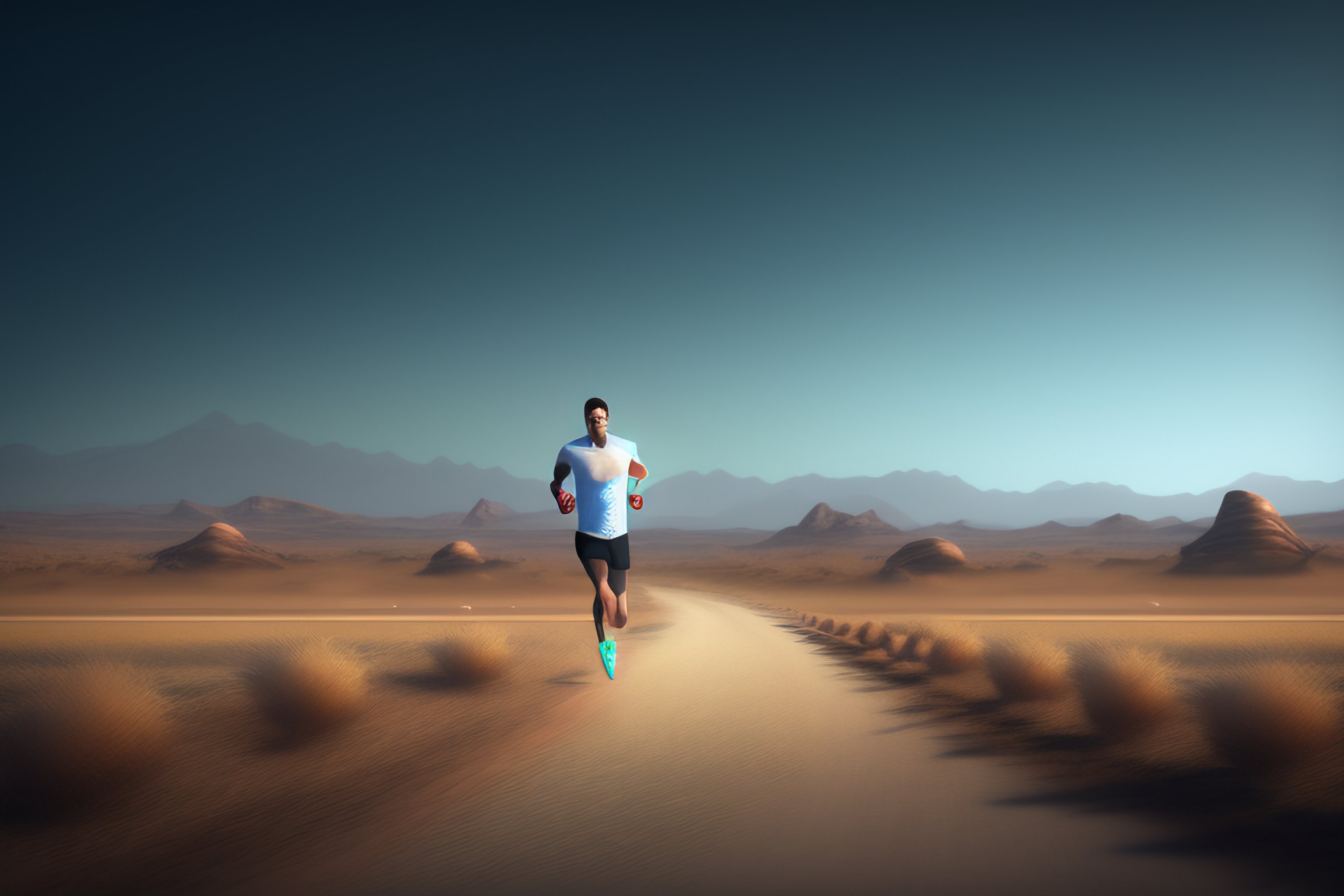 Lexica - Running skinny man ,bad looking, realstic,3d, 16k