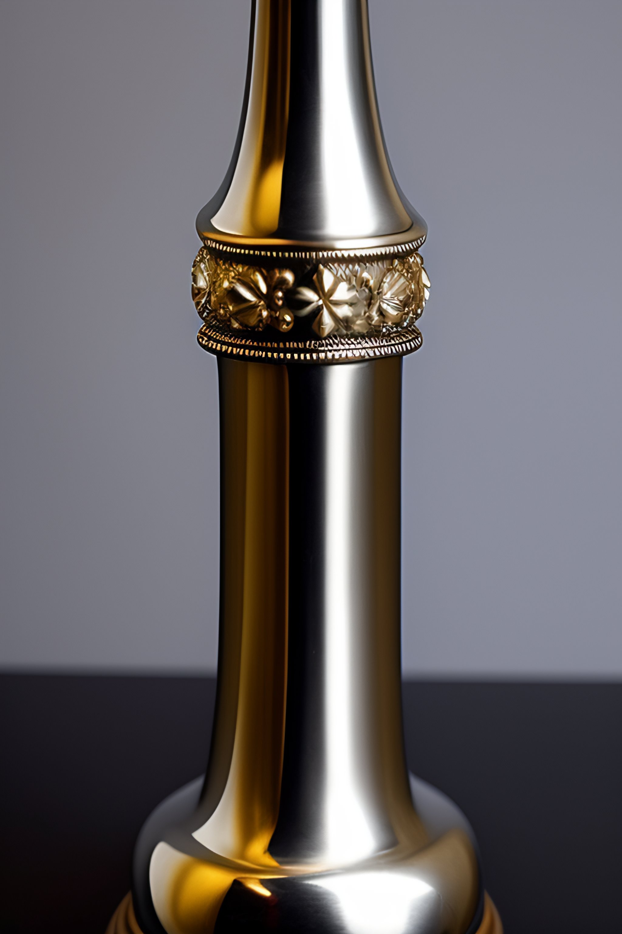 Lexica - Tall silver staff with starlight on top, photo