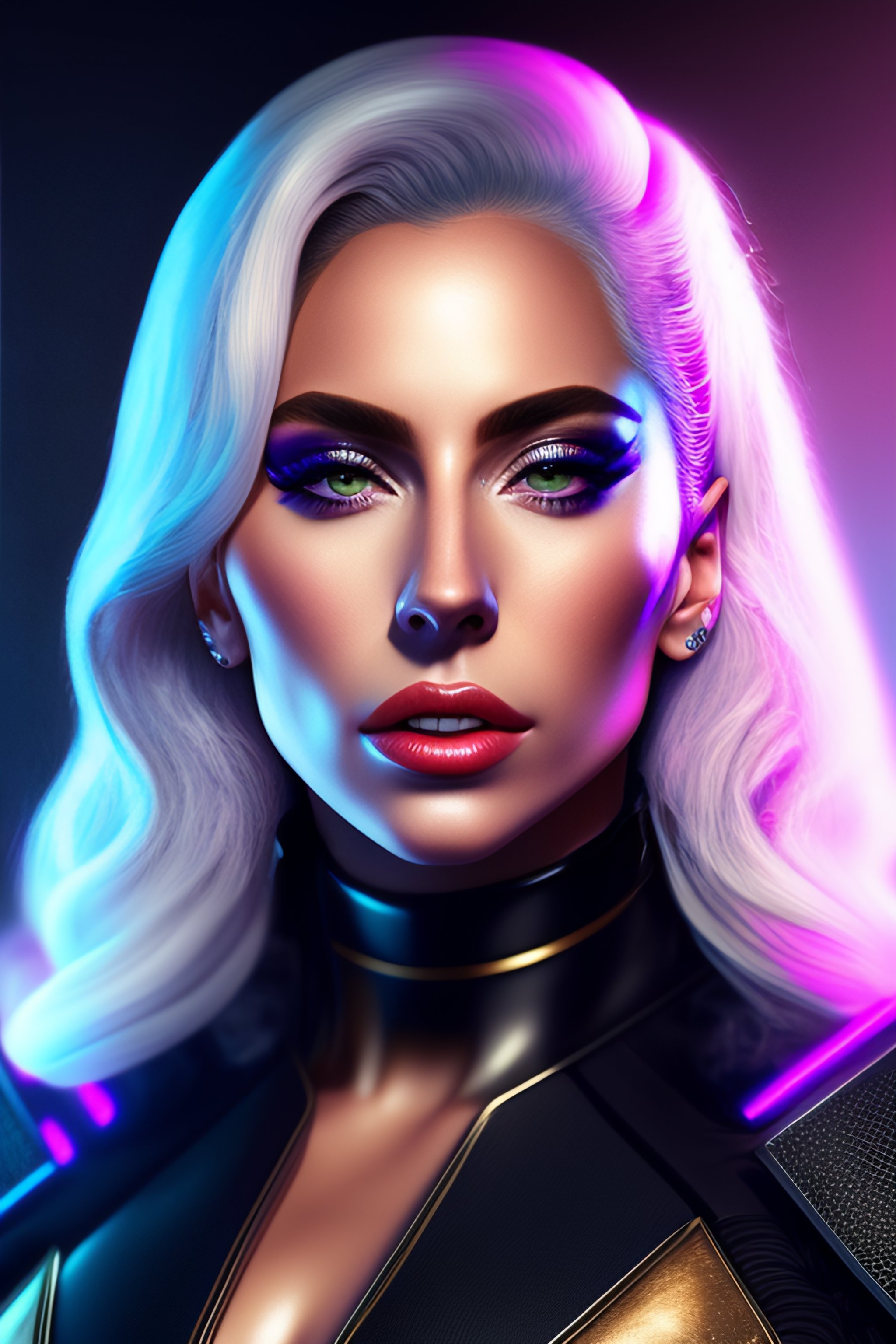 Lexica - Lady gaga as heroine, beautiful, cyberpunk female Ninja,ultra ...