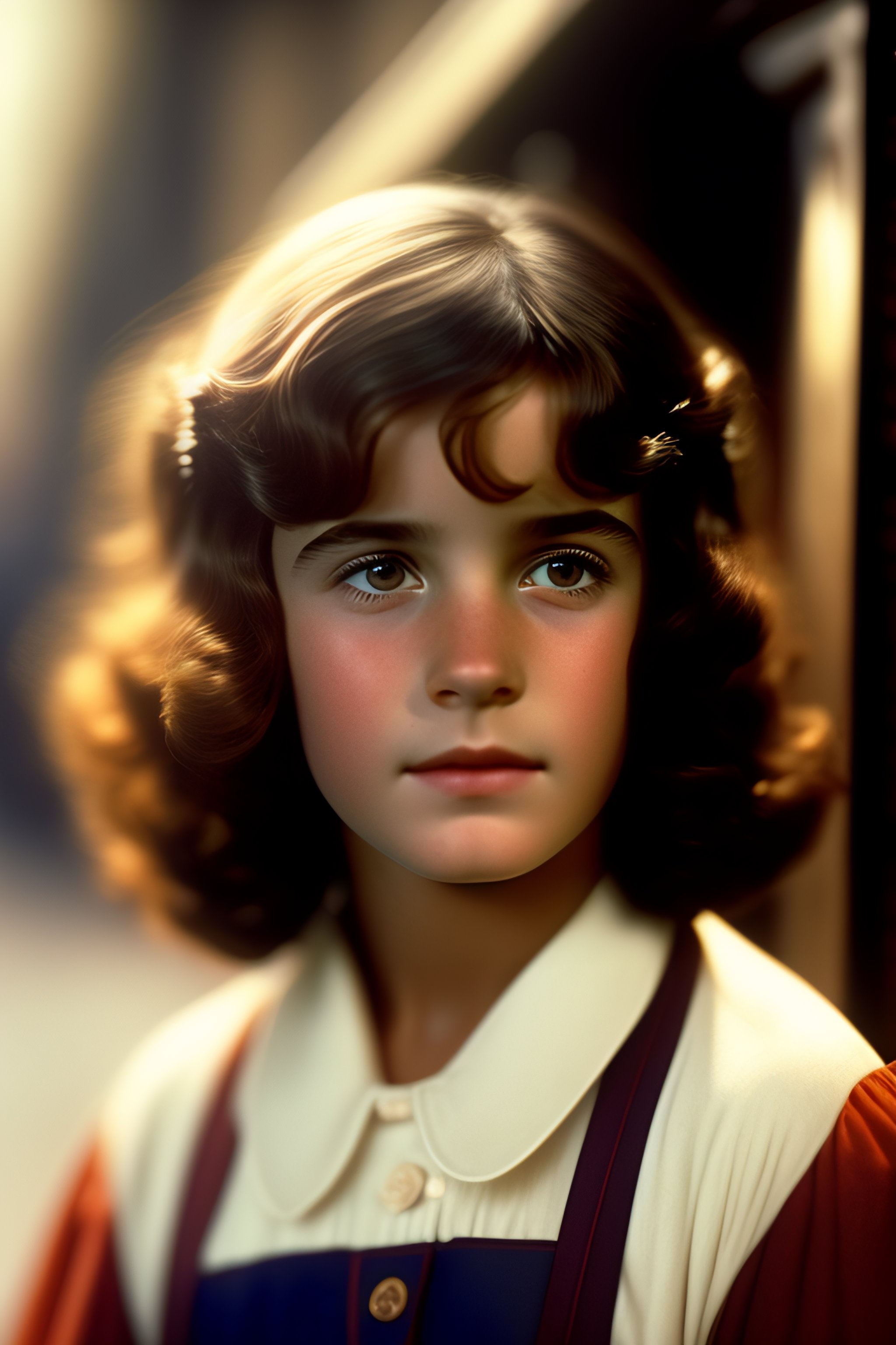 Lexica - Portrait of a young twelve years old brunette shy girl, movie ...