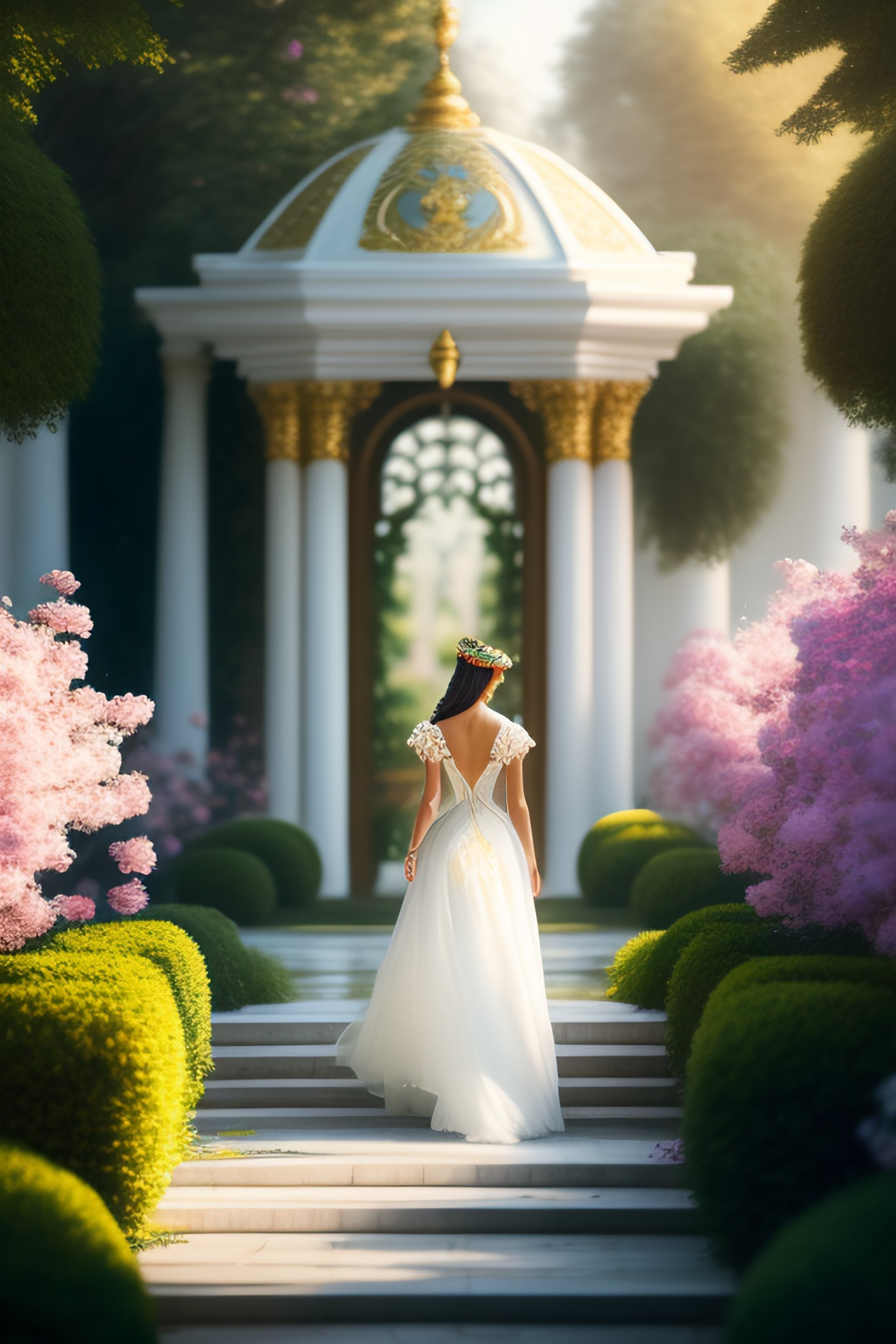 Lexica - Beautiful russian princess wearing white clothes and gold ...