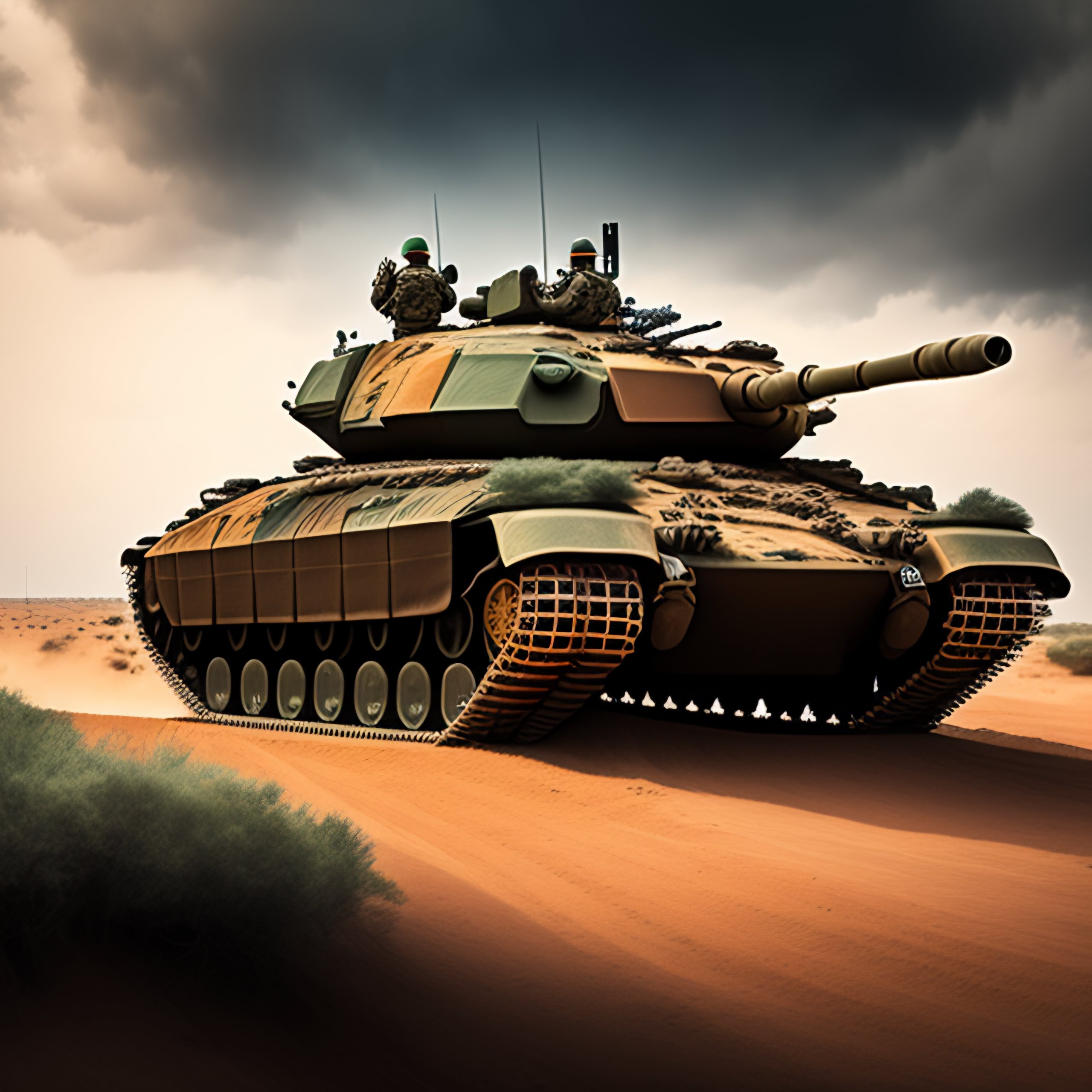 Lexica - One soldier facing enemy tanks