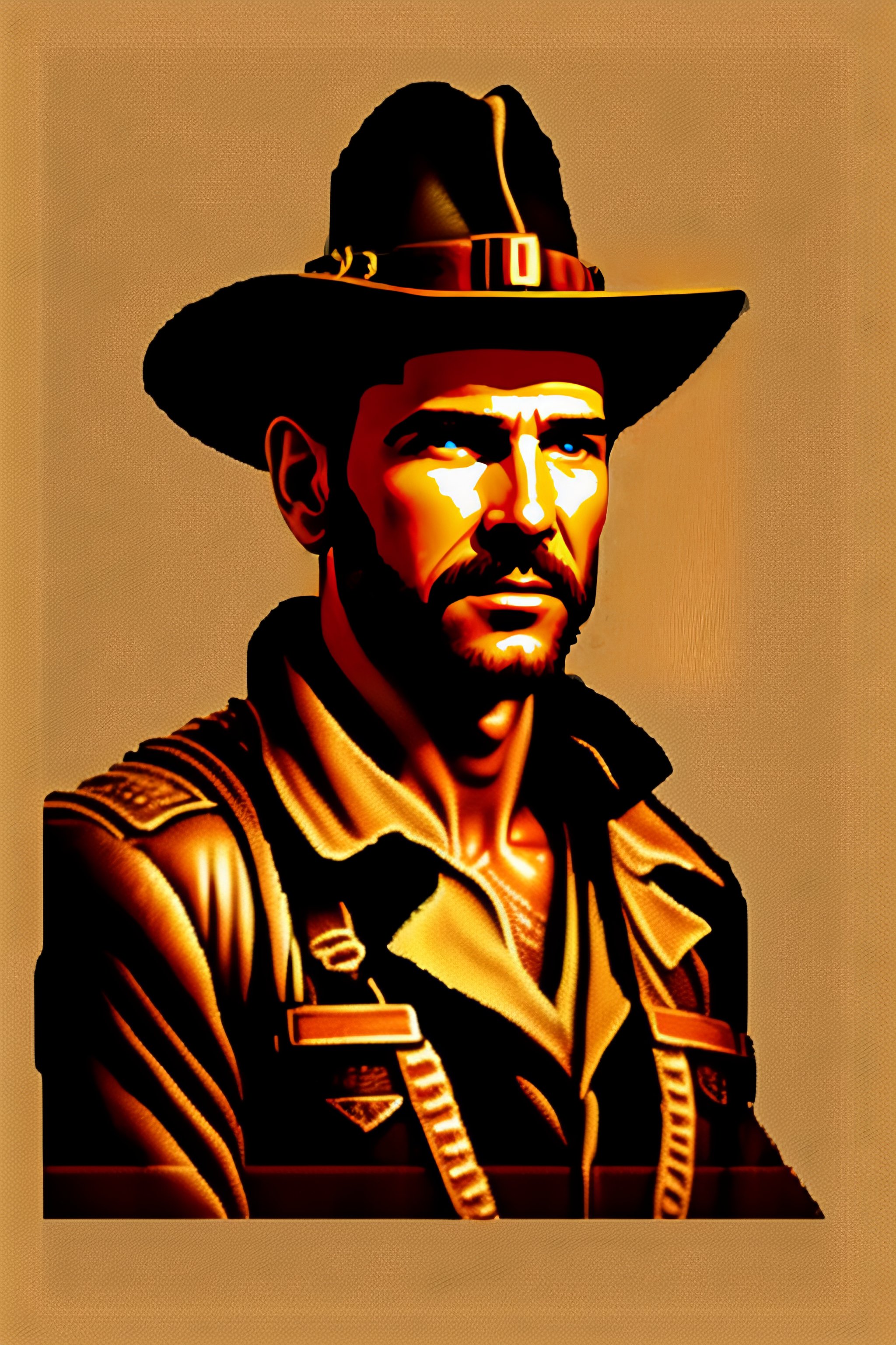 Lexica - A 8bit portrait of indiana jones