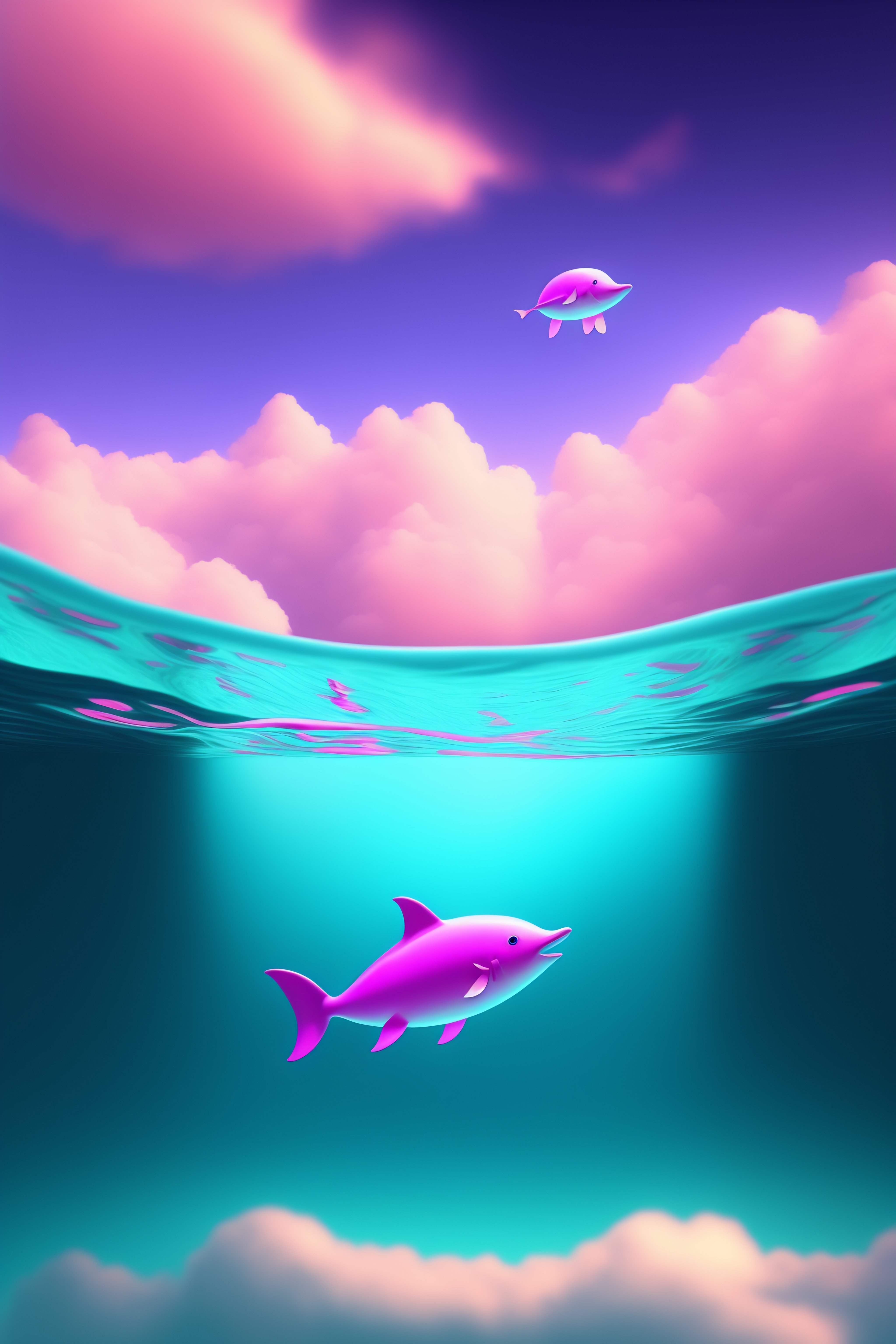 Lexica - Cute and adorable pink dolphin cartoon at amazon river ...