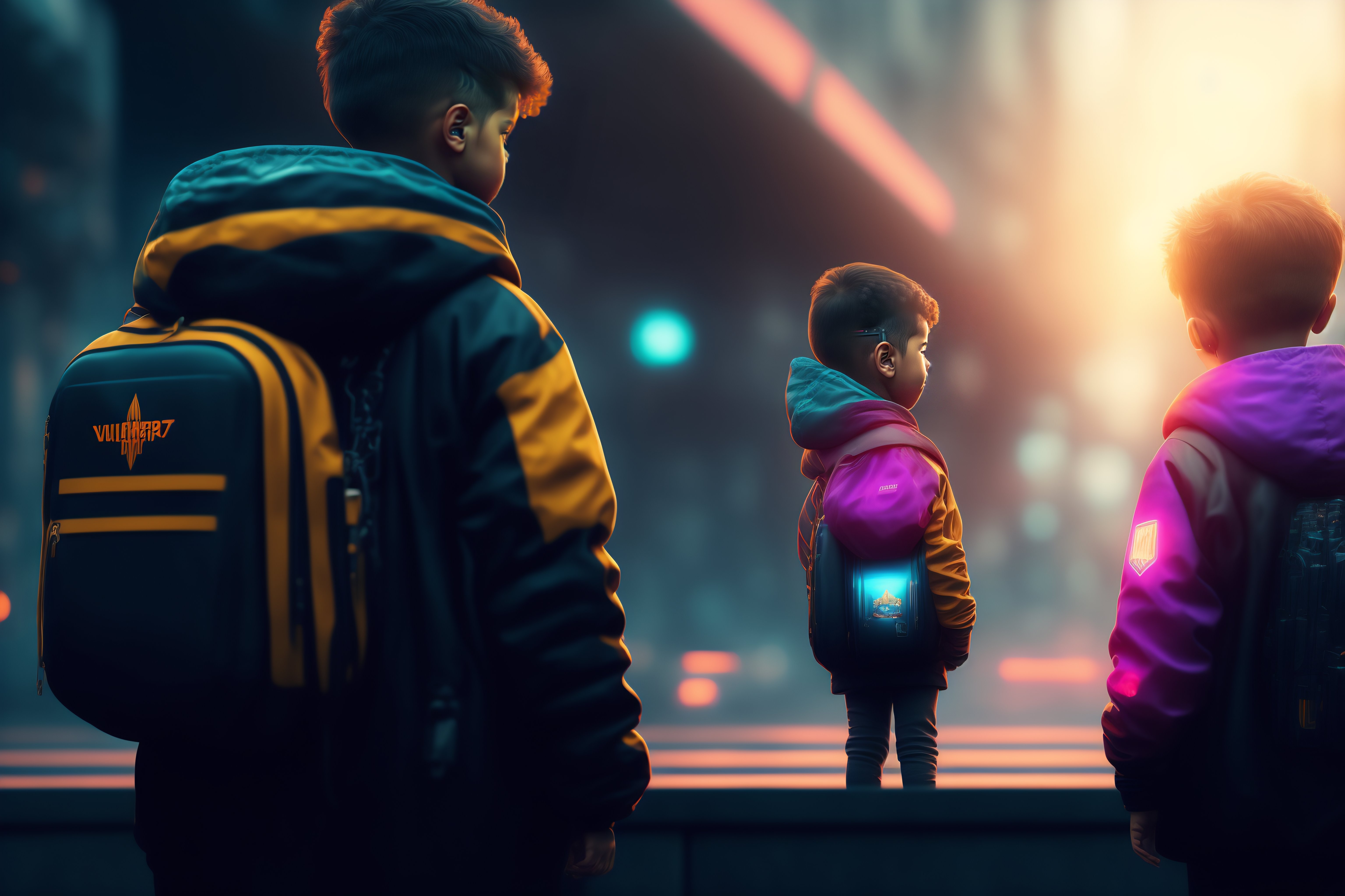 Lexica - Children learning in cyberpunk style