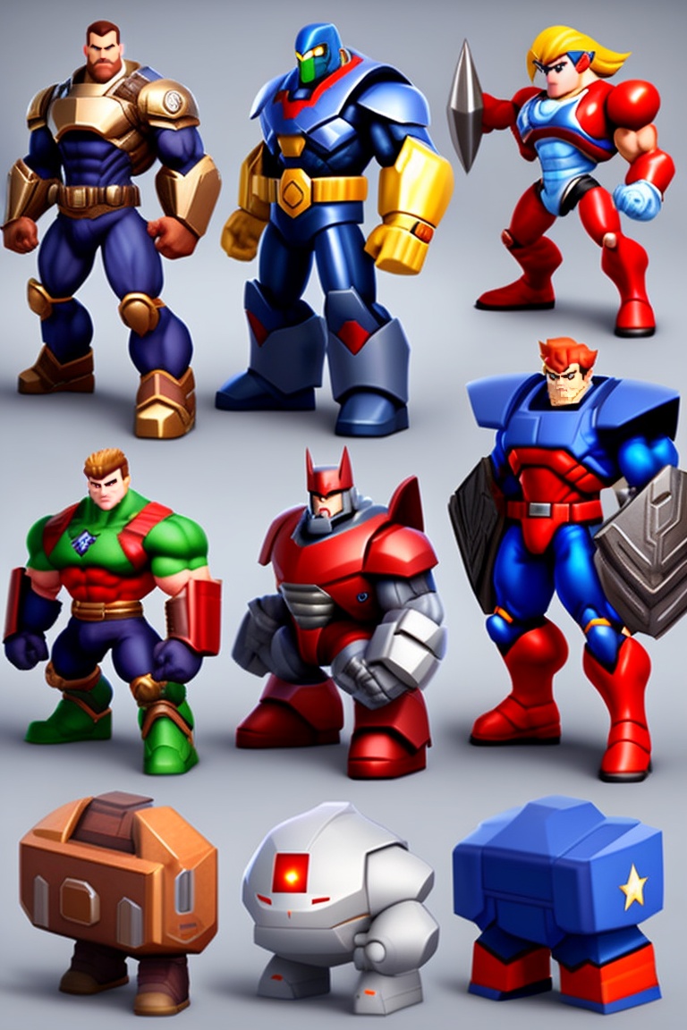 Lexica - Game characters fully body side view inspired by the look of ...