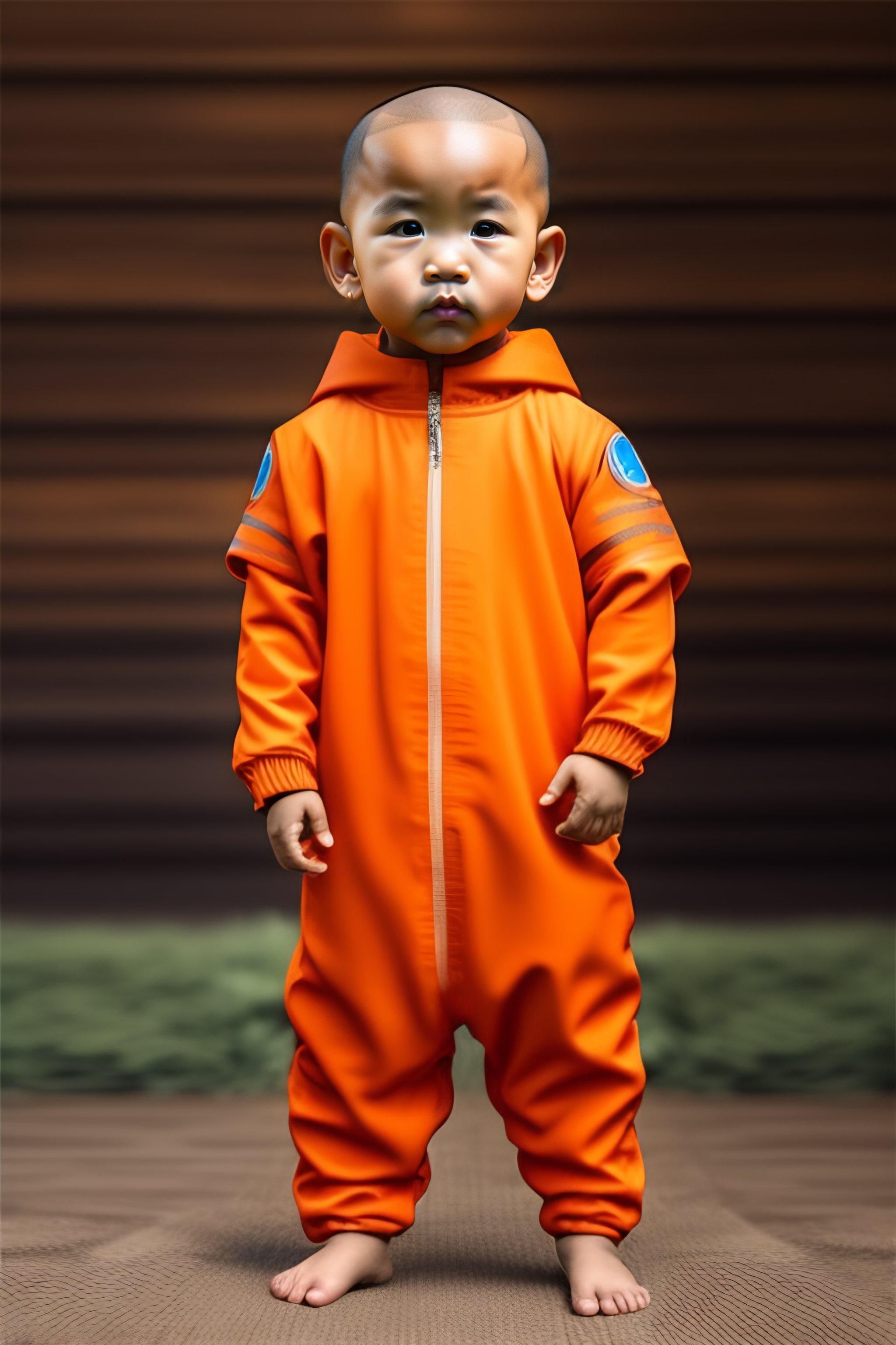 Lexica - Baby avatar aang from avatar the last Airbender, orange monk suit