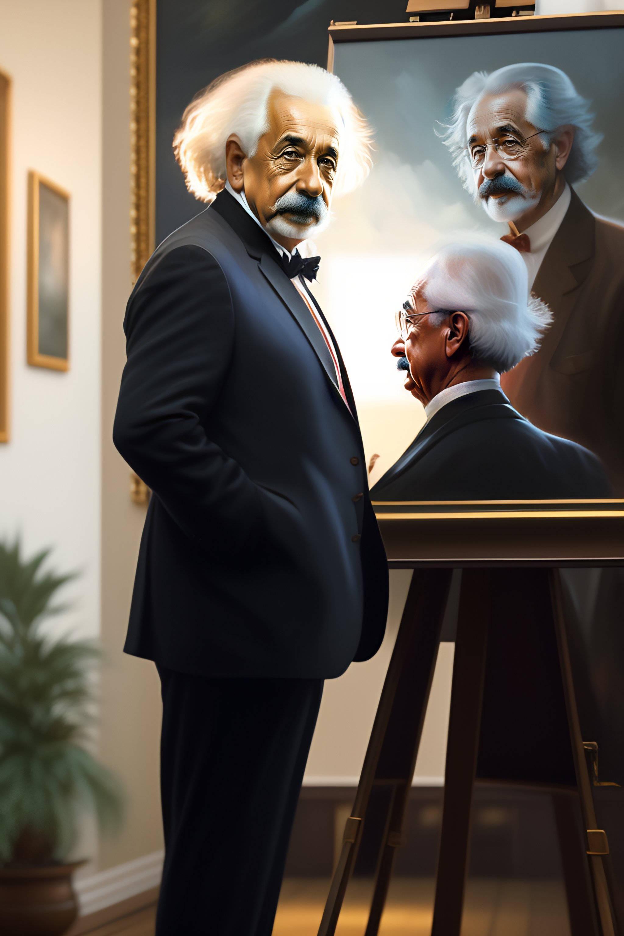 Lexica - Full shot body photo of Albert Einstein, professional majestic ...