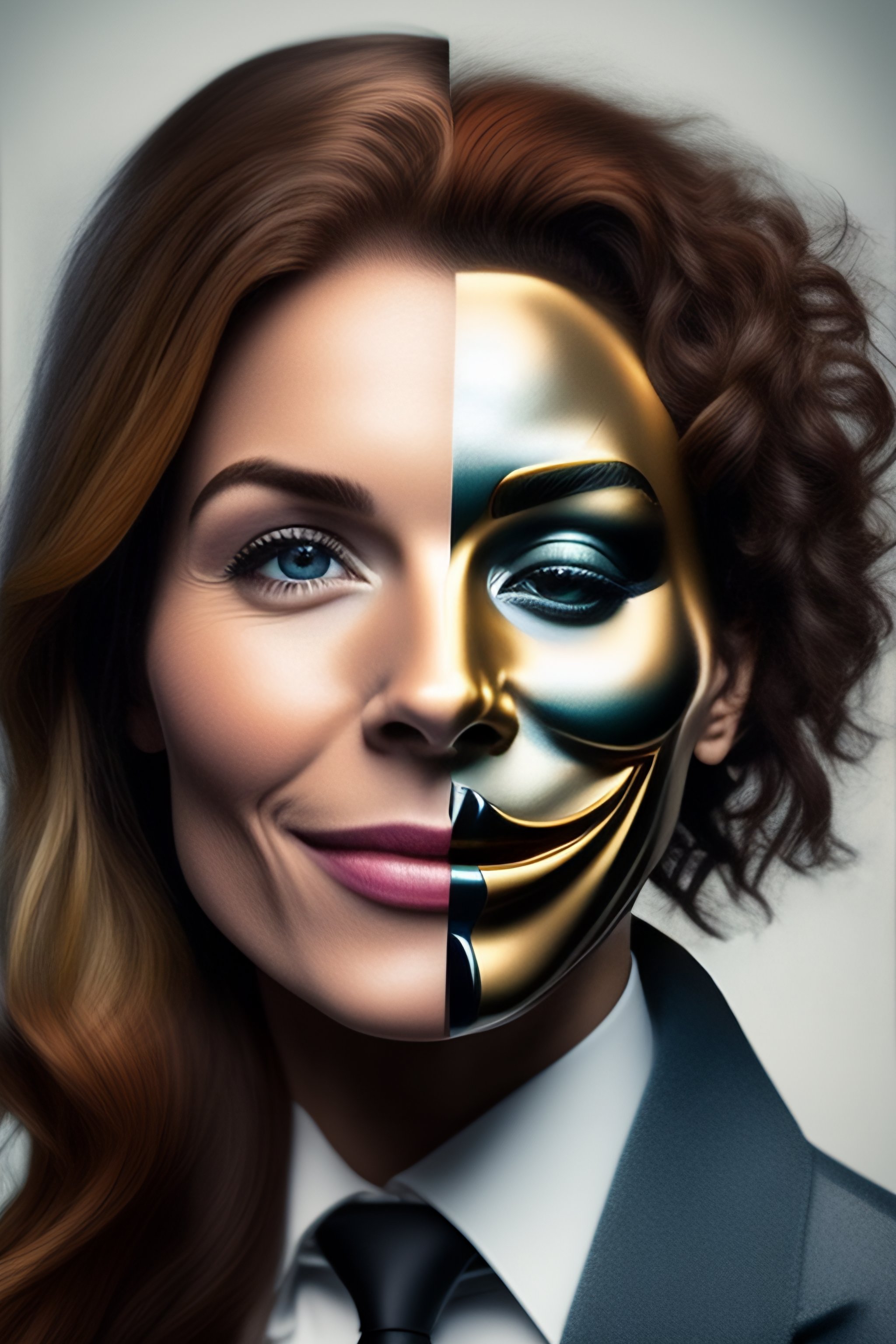 Lexica - Anonymous face , among fake people, frastatesd