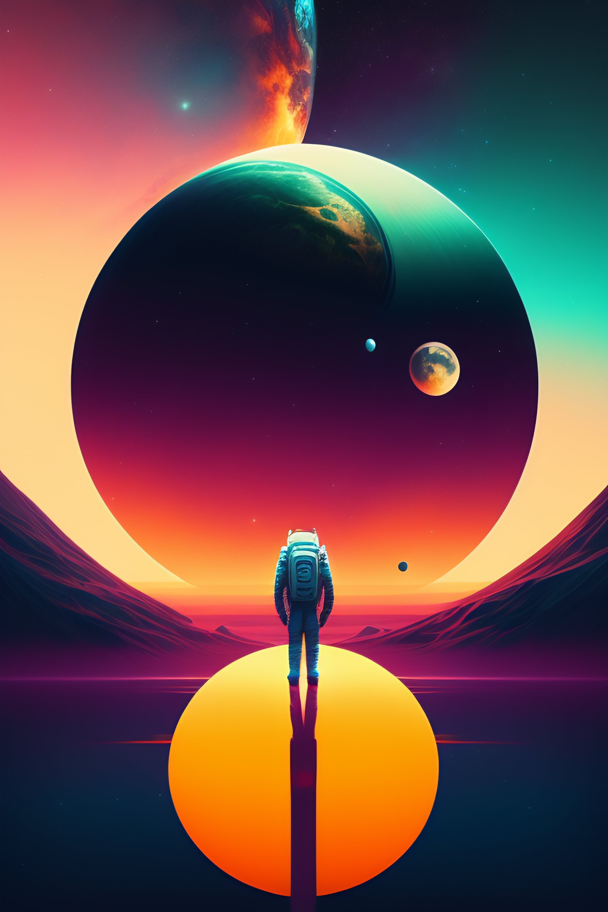 Lexica - Portrait a Lost astronaut in Jupiter, epic scene,displaying in ...