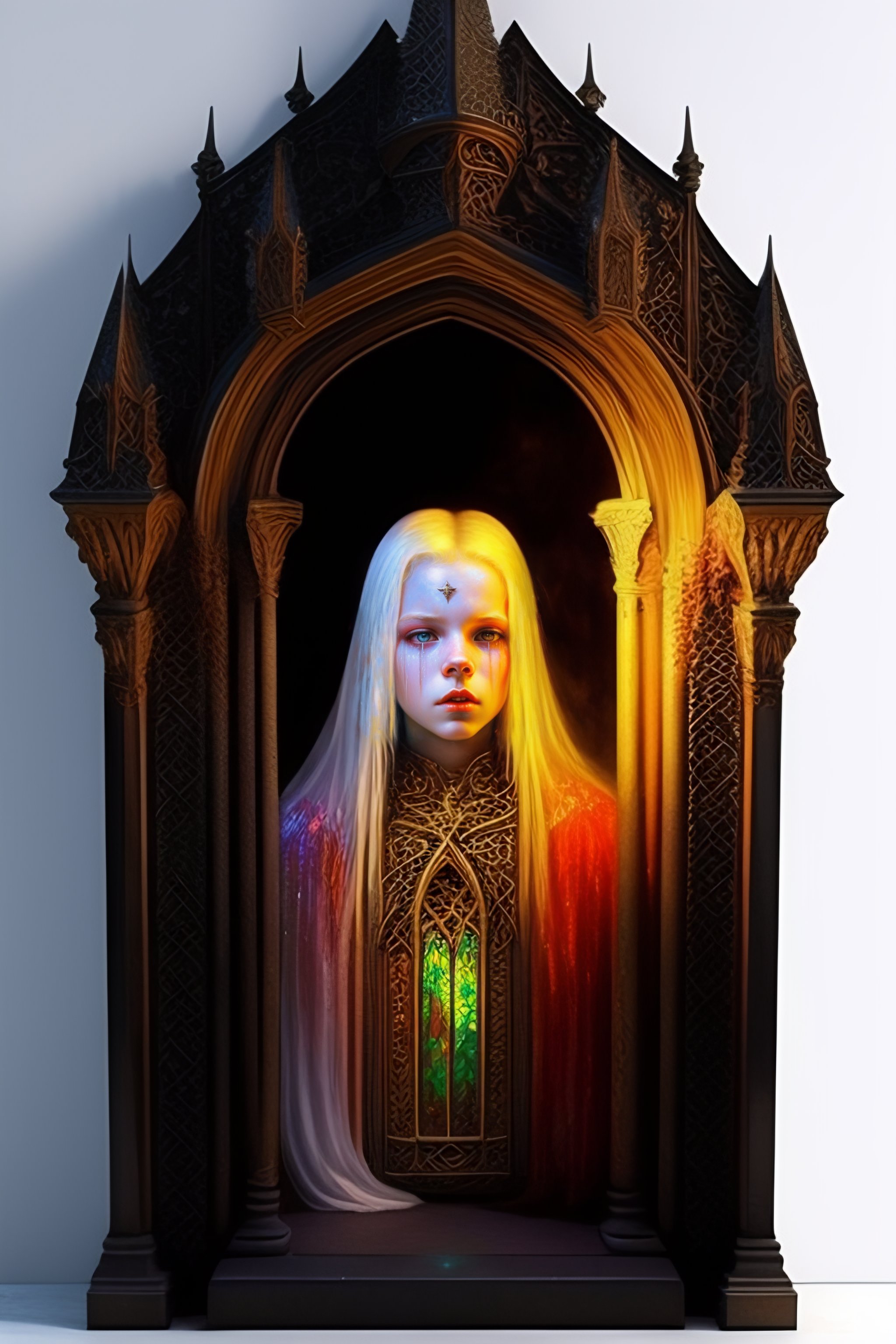 Lexica - 12 years old crying albino vampire female in a abandoned ...