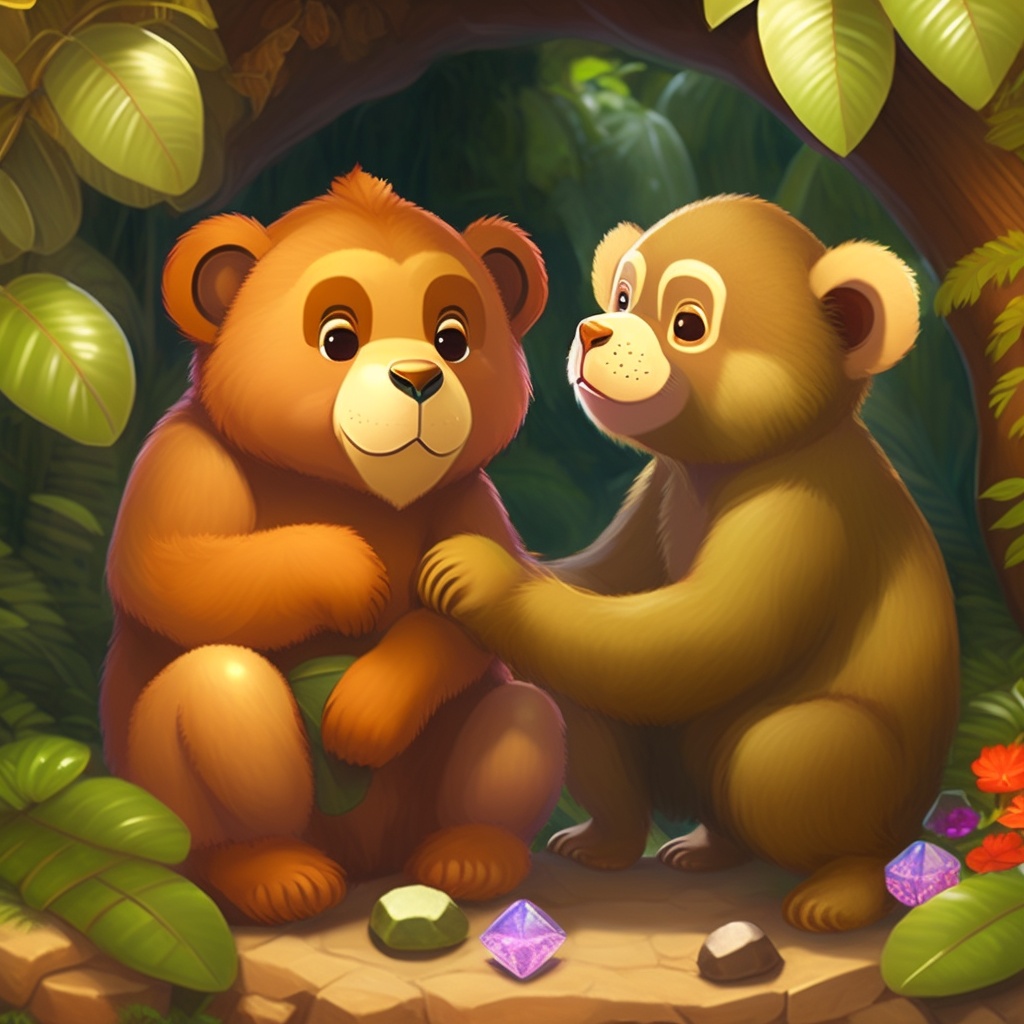 Lexica - In the heart of the lush jungle, Monkey and Bear, an unlikely ...