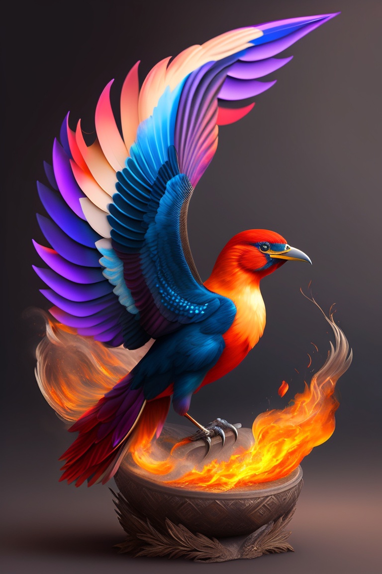 Lexica - Phoenix bird reborn from the ashes, realistic