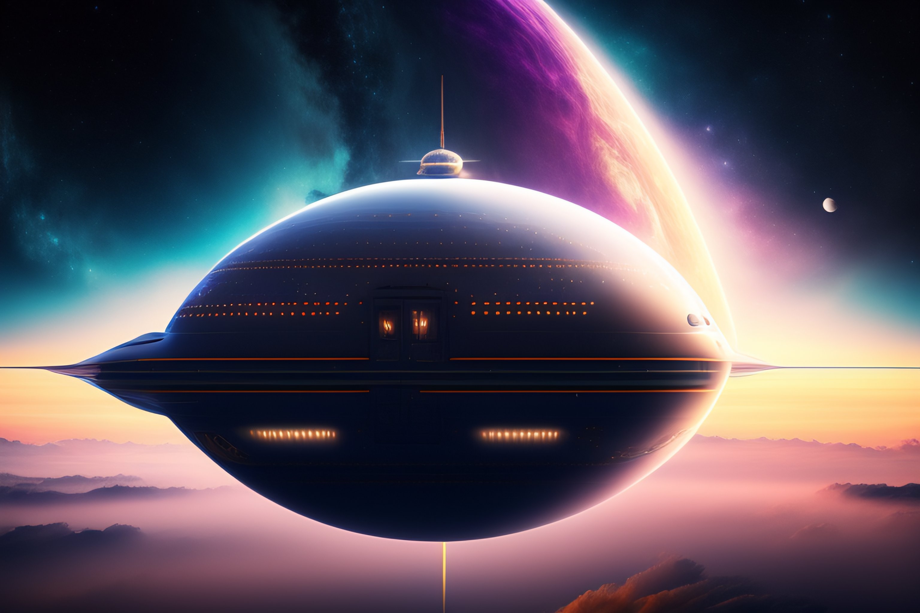 Lexica - Space ship floating in space