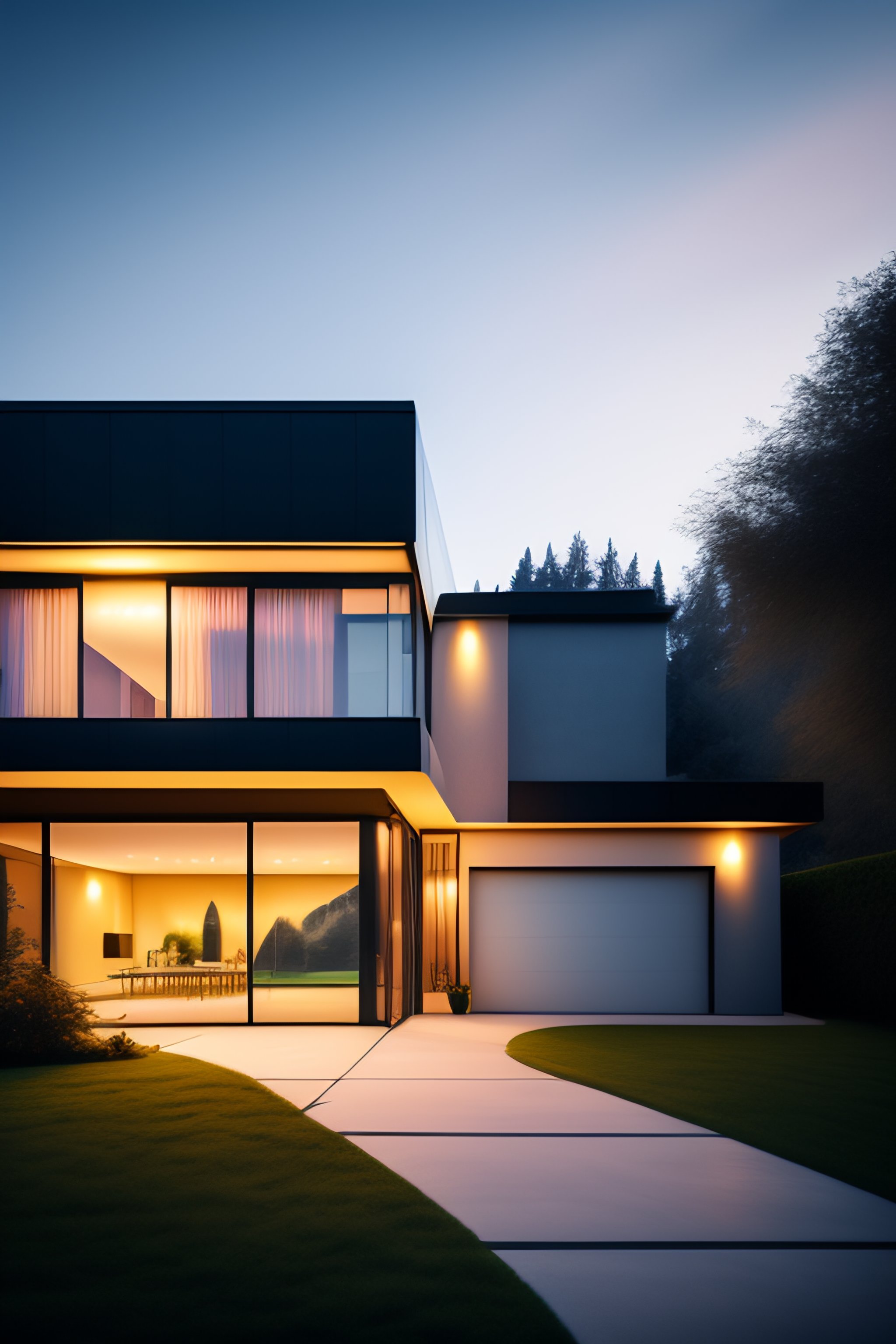 Lexica - Hyper realistic photo of a high end futuristic single-level ...