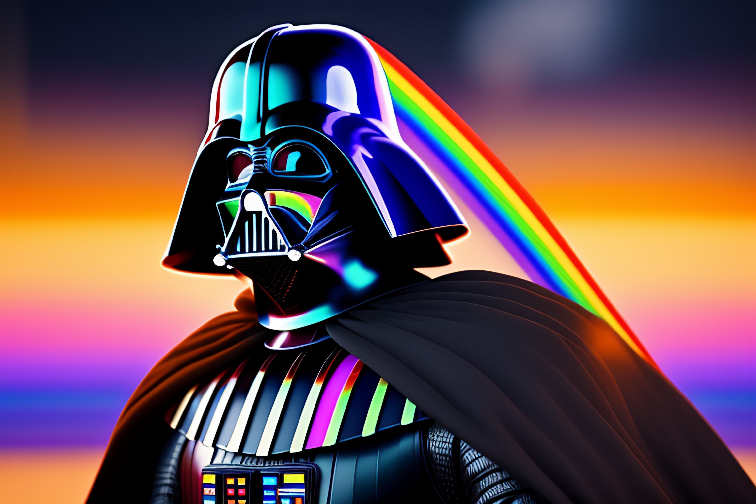 Lexica - Darth Vader with rainbow armour