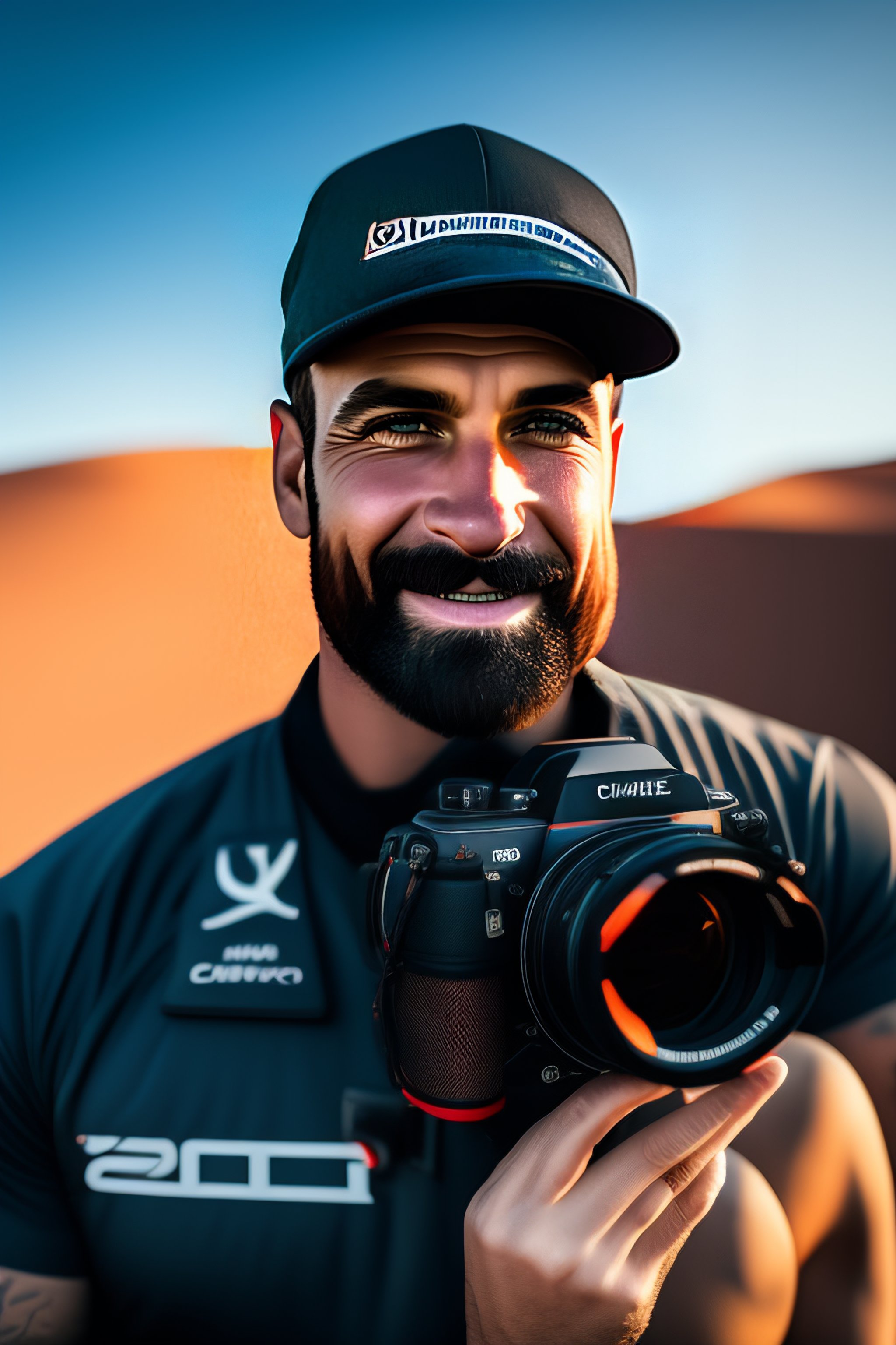 Lexica - Give the camera guy a video camera, change the background to a ...