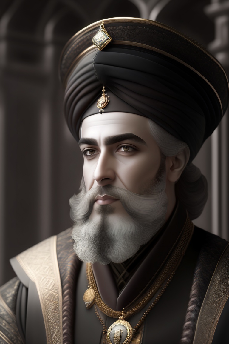 Lexica - A portrait of Saadi in black and white ,ratio 16:9