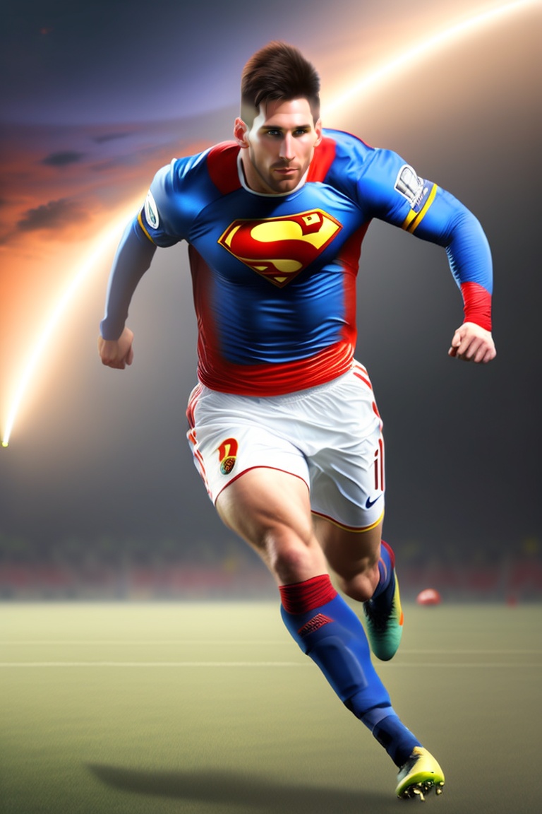 Lexica - Football player Lionel Messi as super man, Messi must be ...