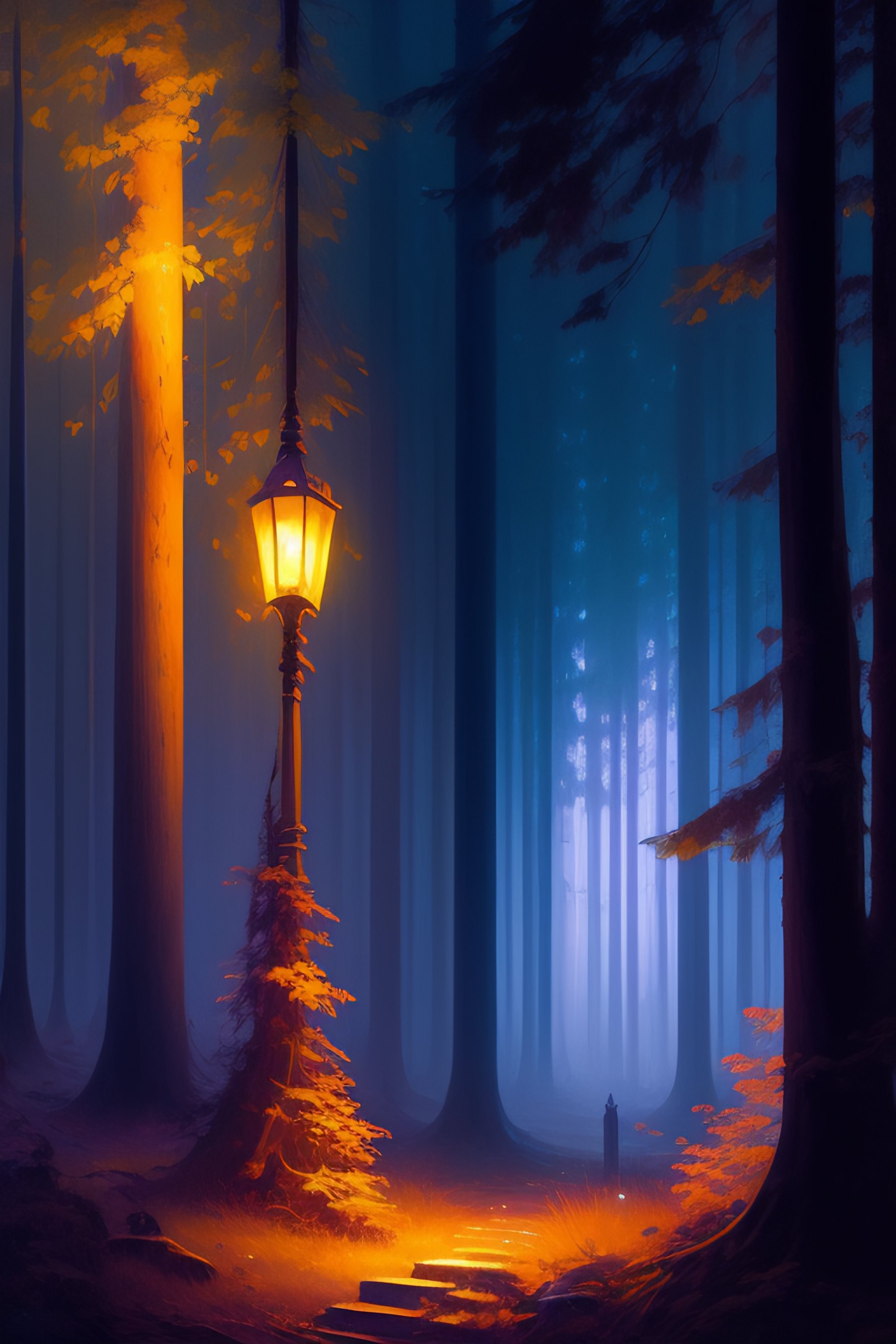 Lexica - Cemitery, dark night, forest melancolic background, art by ...