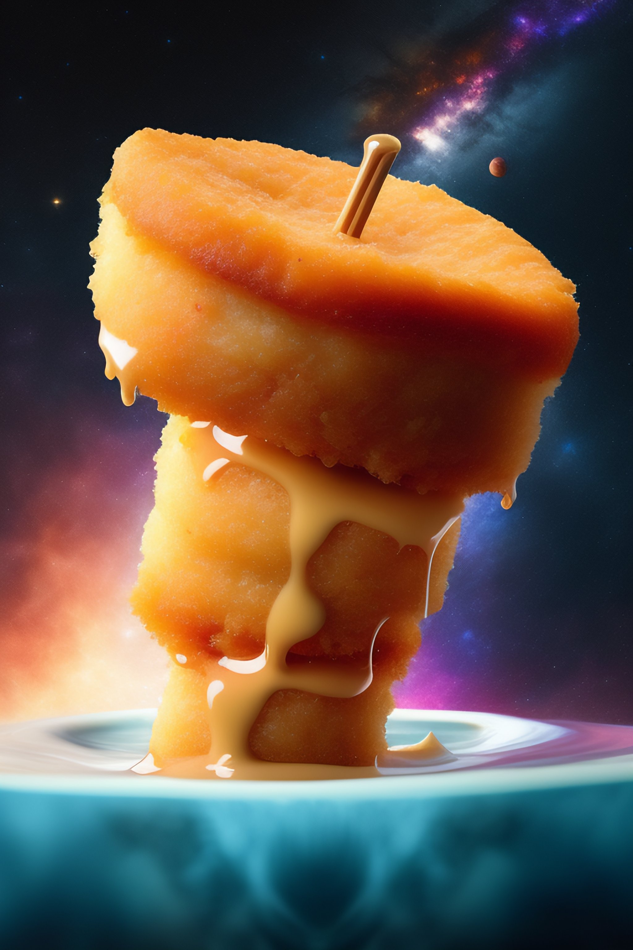 Lexica - Redish breaded fried bold cheese sticks floating through a ...