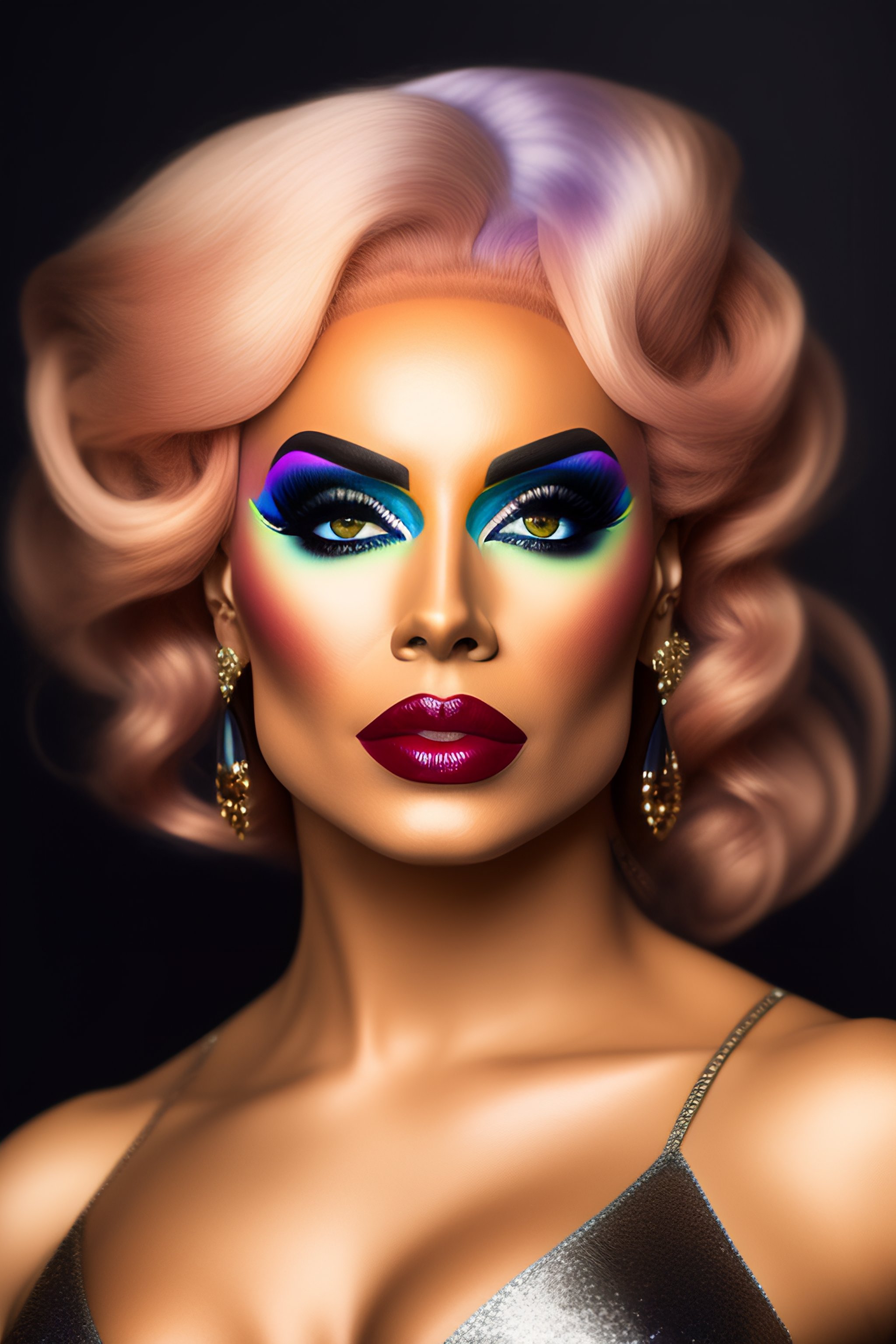 Lexica Realistic Image A British Drag Artist Wearing Neutral Makeup