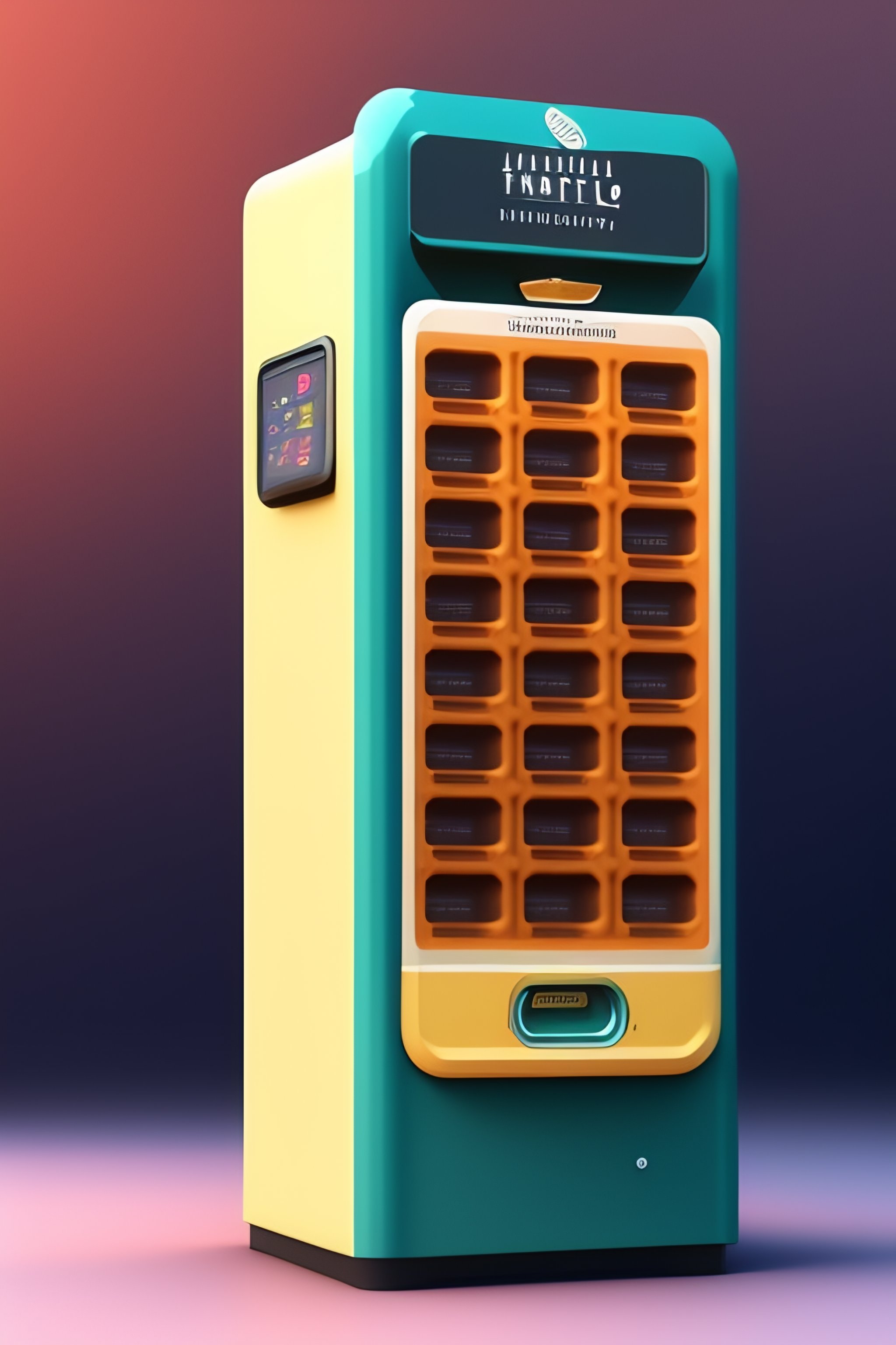 Lexica - A waffle vending machine, cute. Concept art illustration