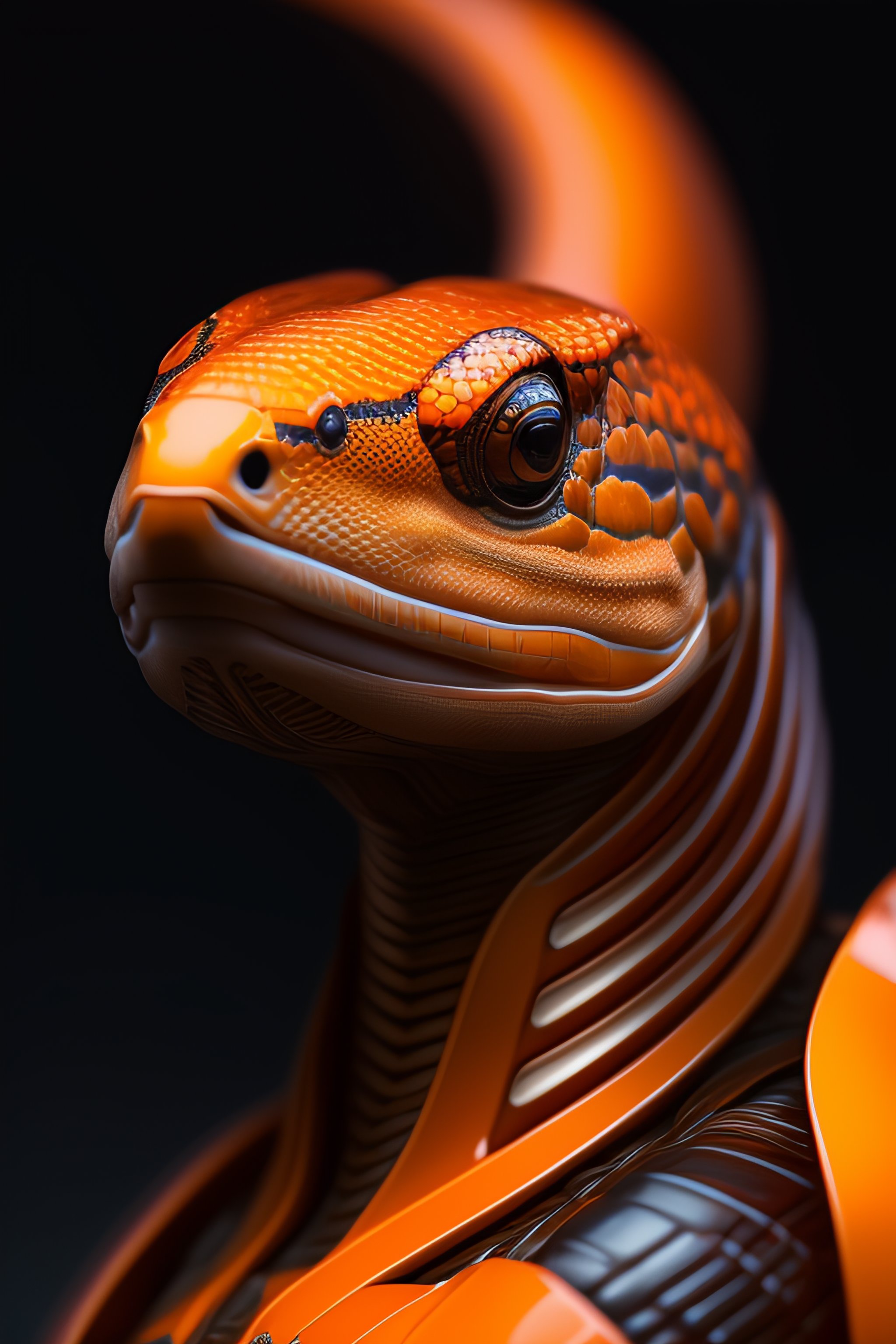 Lexica - Portrait of a cybernetic orange snake a spiritual full body ...
