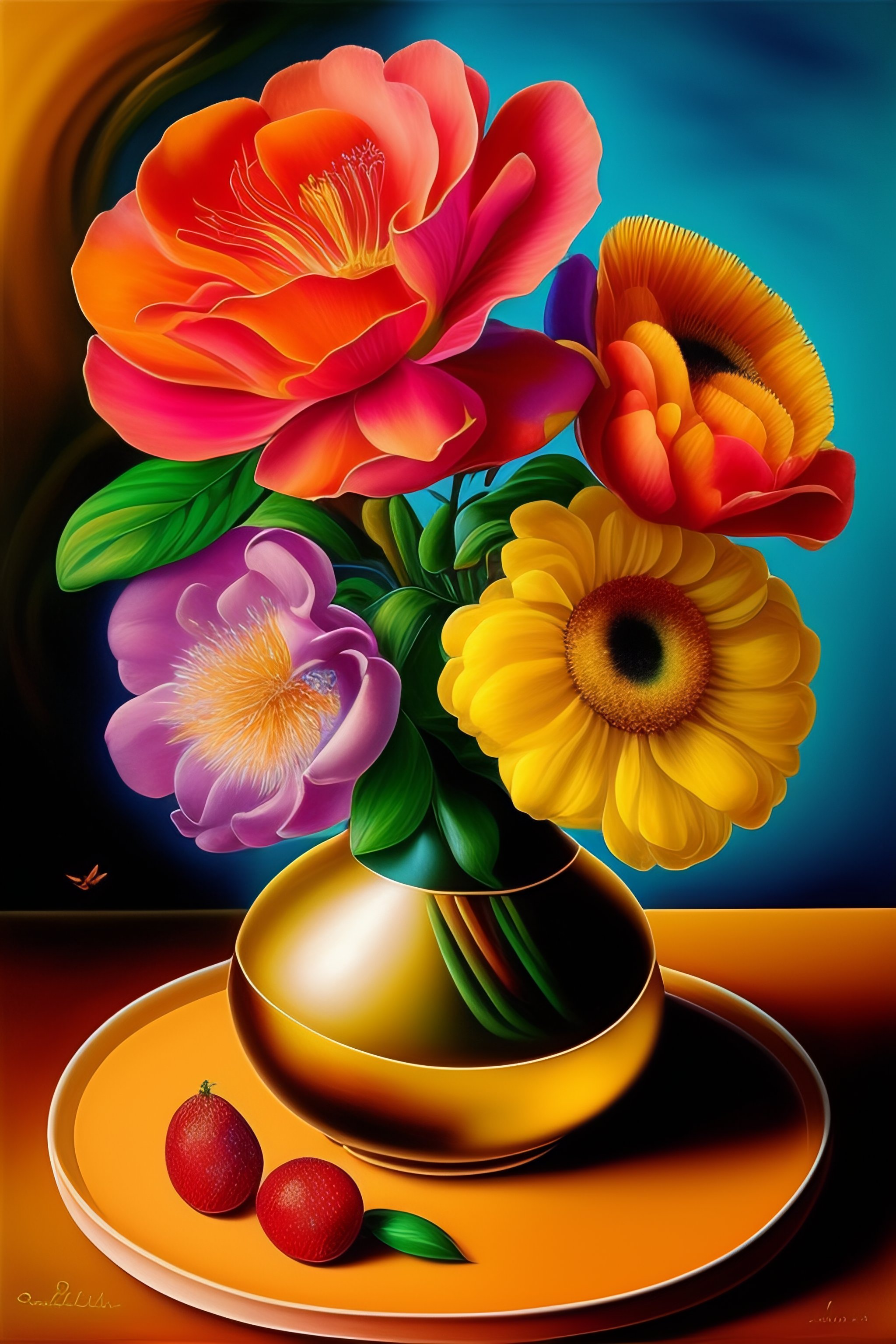 Lexica - Flores en oleo al estio de salvador dali en oleo , en colores ...
