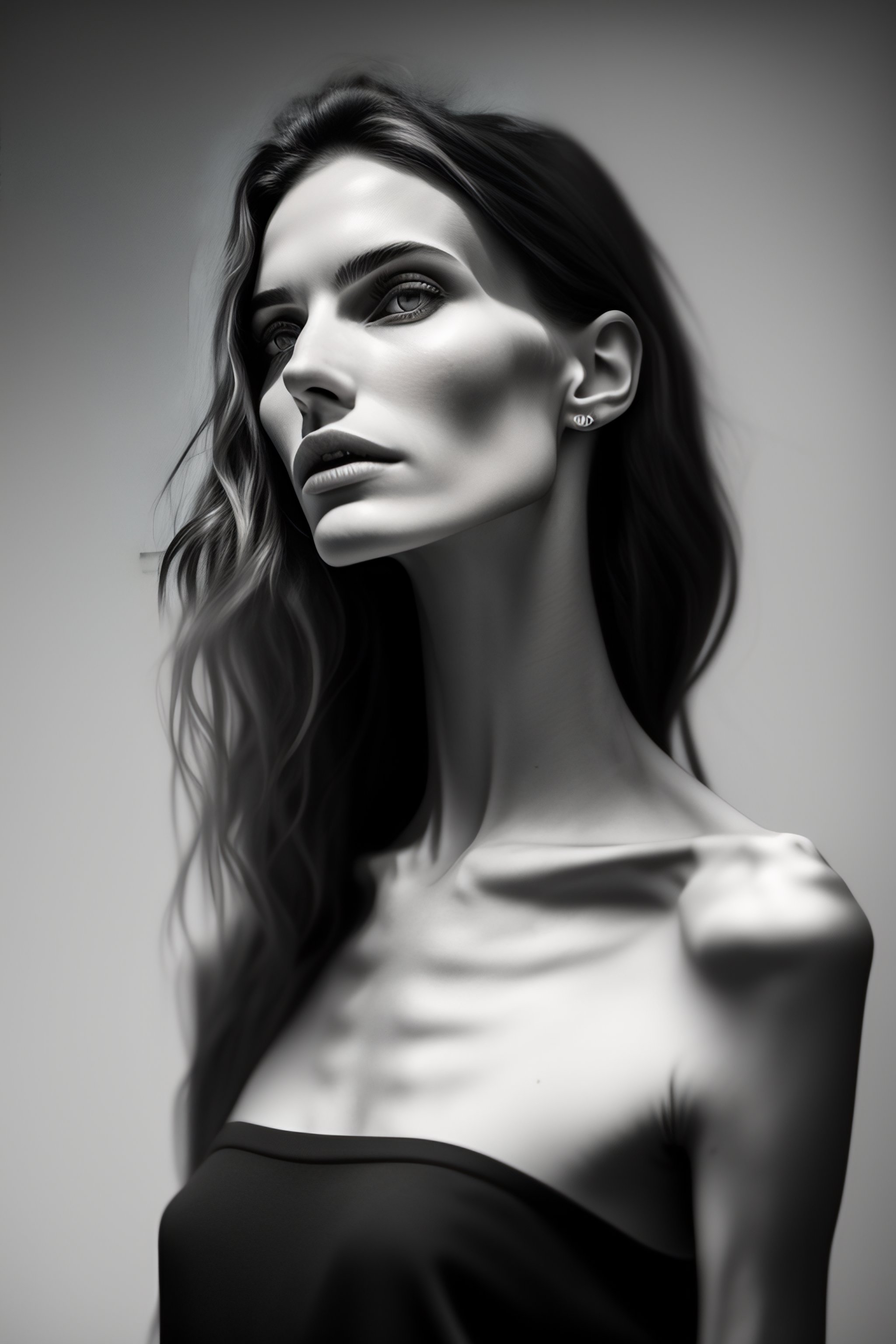 Lexica - Thinspo collarbones black and white photography