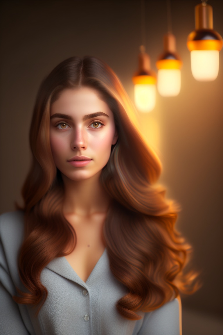 Lexica - Portrait of a confused twenty years old woman with brown light ...