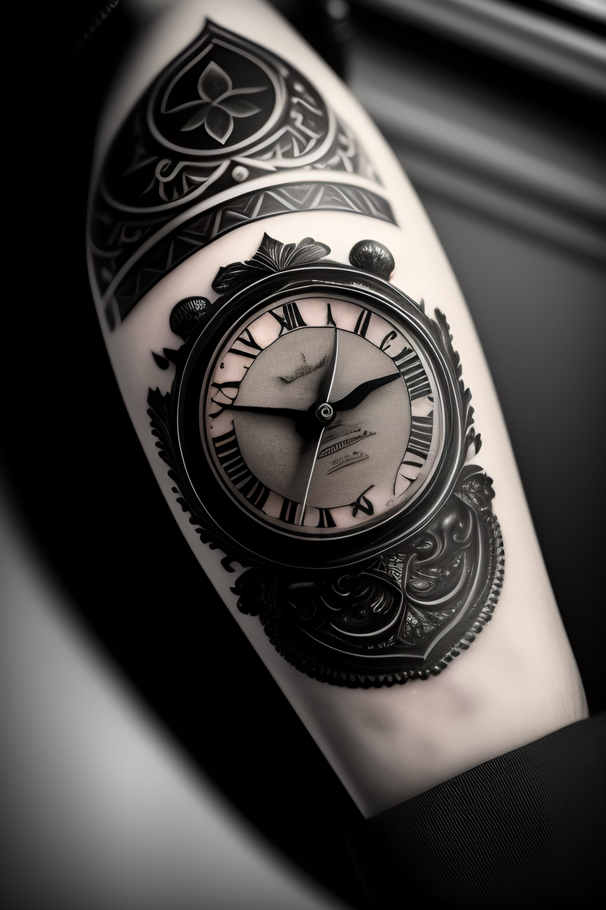Time Clock Tattoo Sleeve