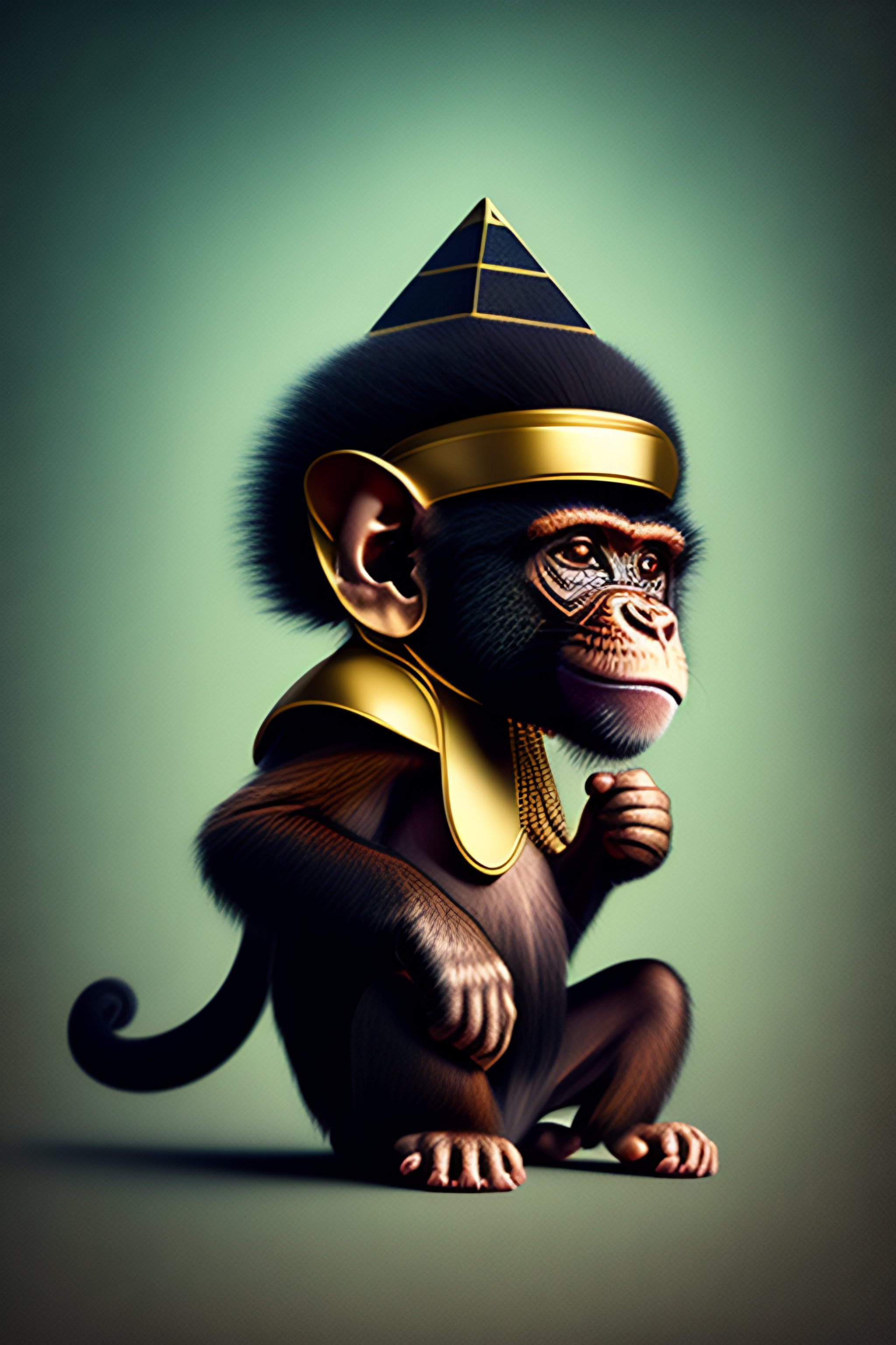 Lexica - Logo of a monkey-headed egyptian god playing on a computer