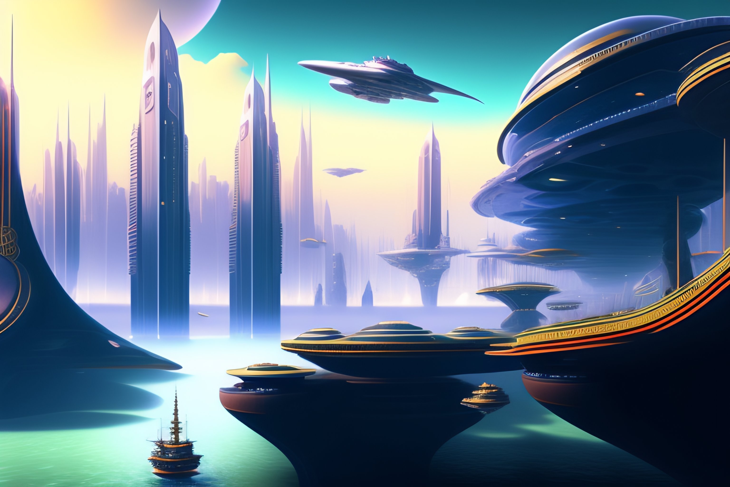 Futuristic Flying Ships